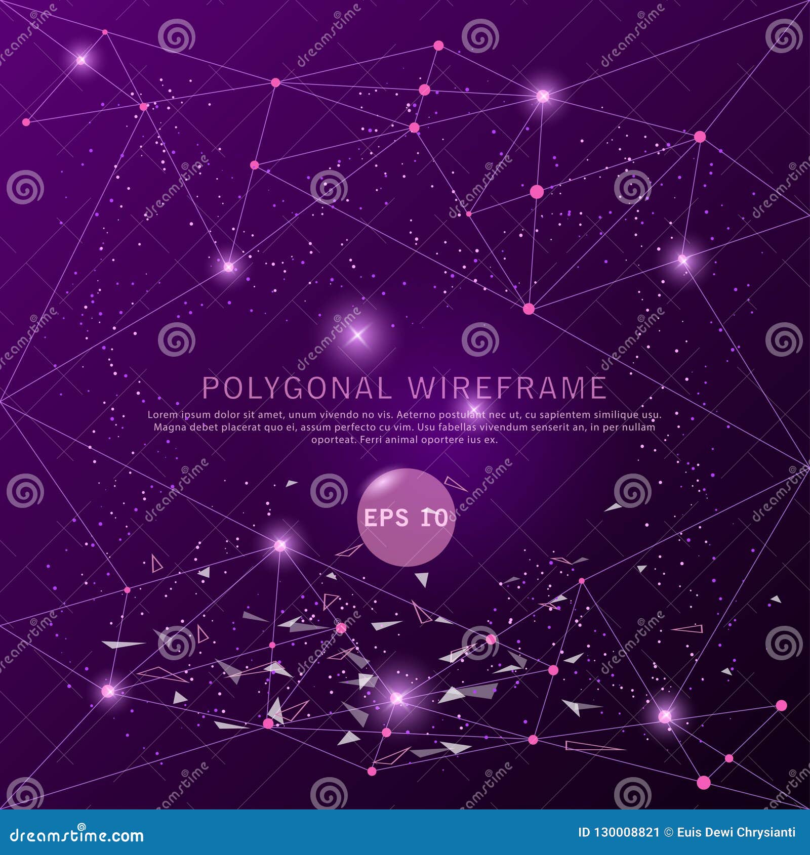 Abstract Purple Background Futuristic Wire Frame. Stock Vector ...