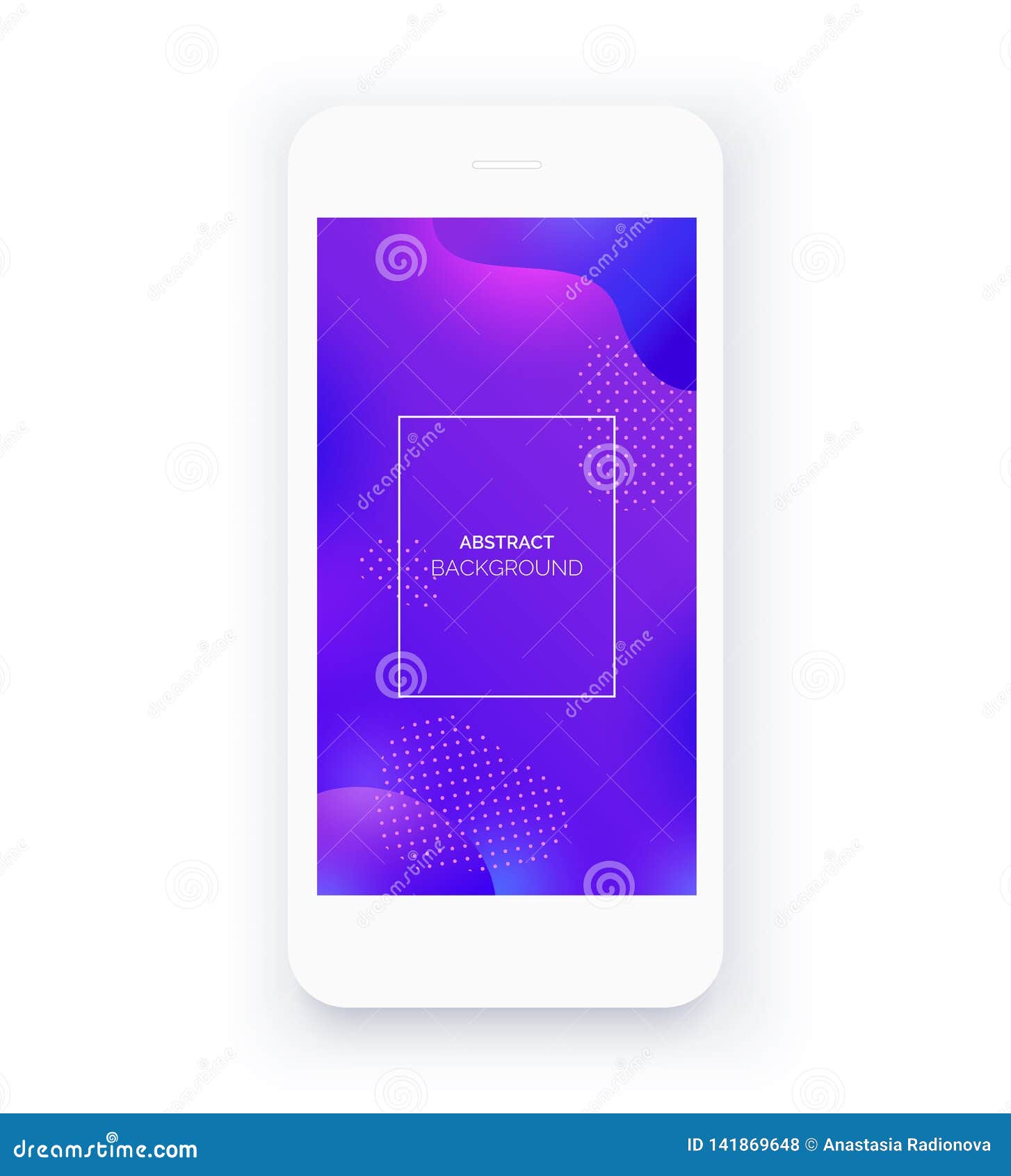 White Smartphone. Abstract Purple Background. Stock Vector ...