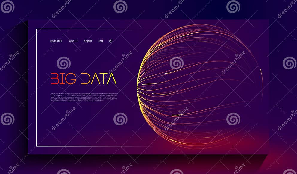 Abstract Purple Big Data Visualisation on Dark Blue Background ...