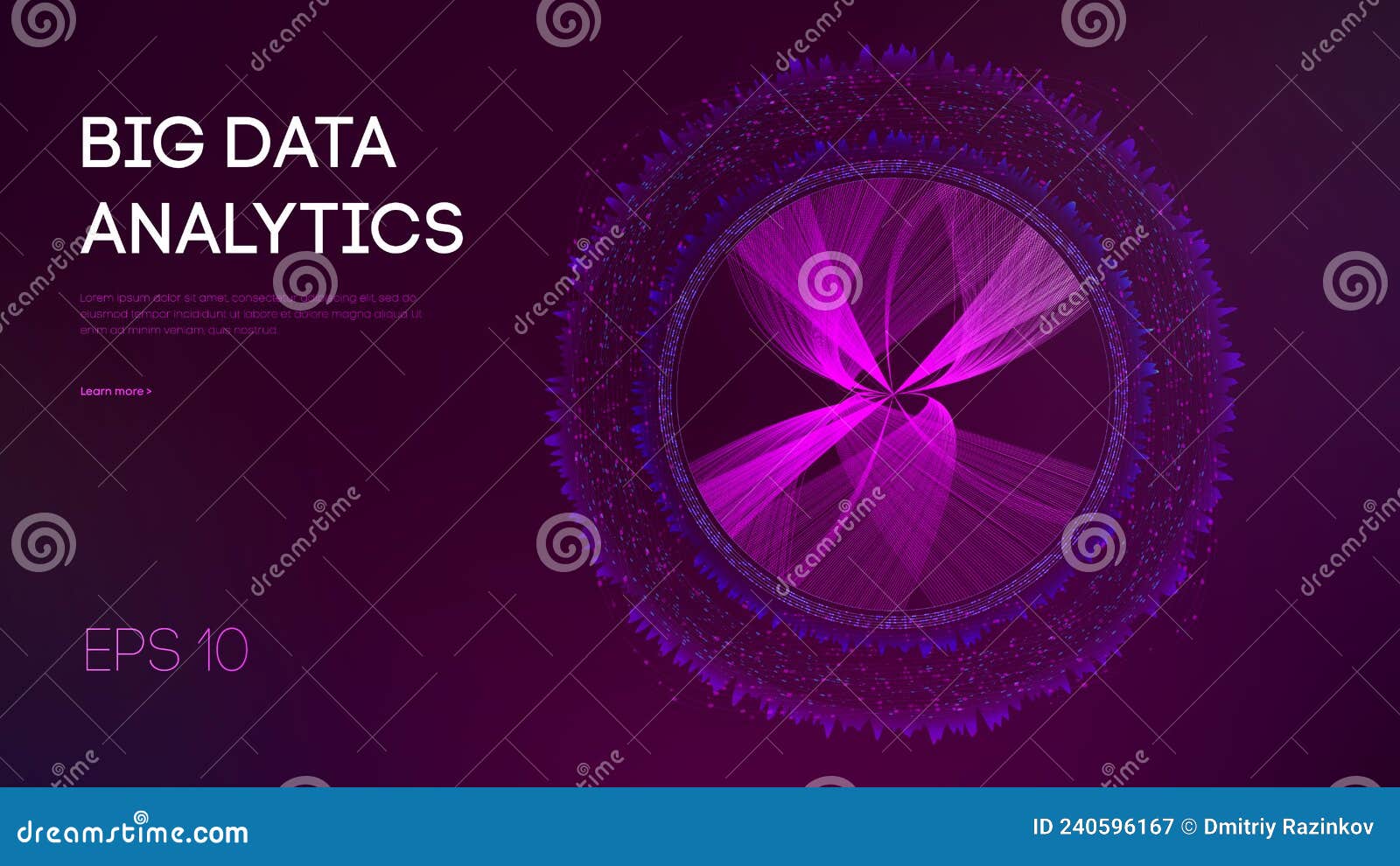 Abstract Purple Big Data Visualisation on Dark Blue Background ...