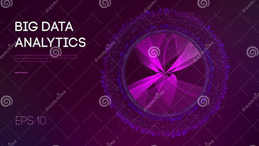 Abstract Purple Big Data Visualisation on Dark Blue Background ...