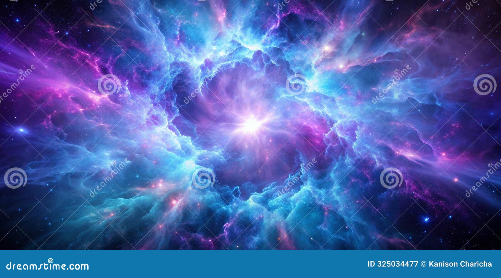 Abstract Purple and Blue Colored Nebula Explosion AI-Generated Content ...