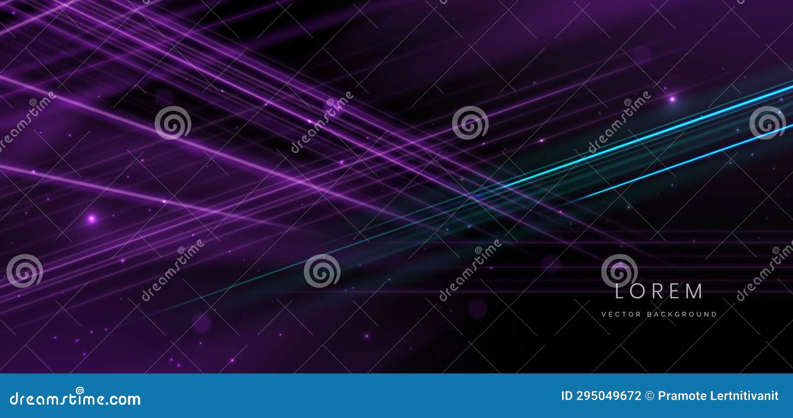 Abstract Purple and Blue Light Rays on Black Background with Lighting ...