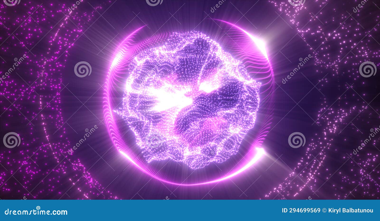 Abstract Purple Energy Sphere from Particles and Waves of Magical ...