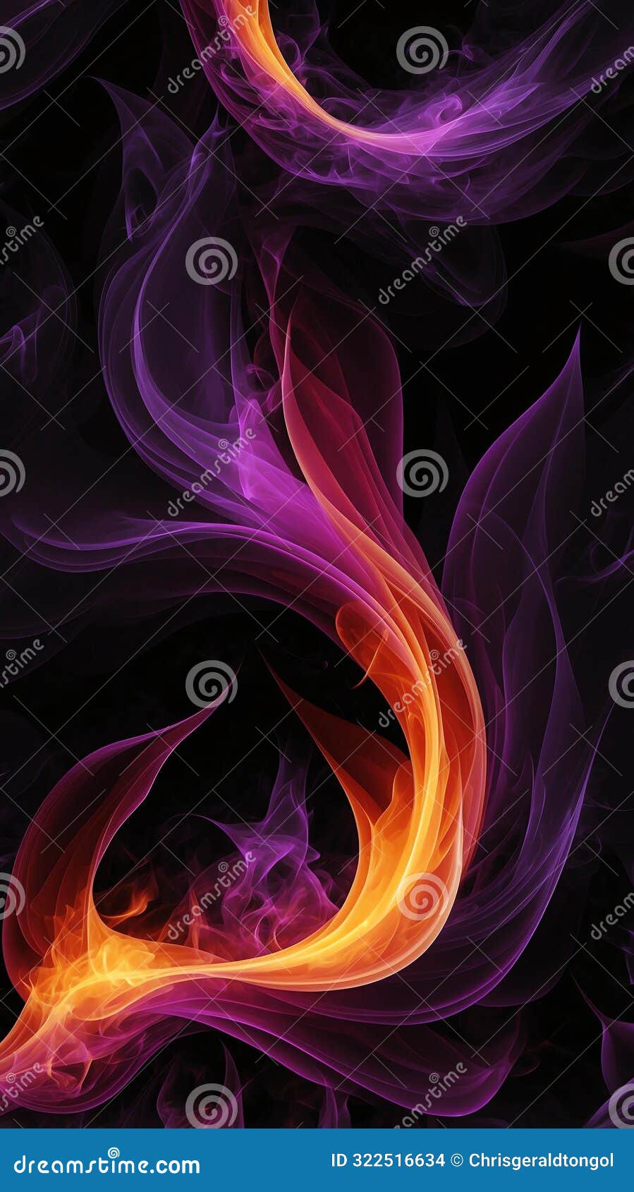 Abstract Purple Fire Design in Black Ai Generated Stock Illustration ...