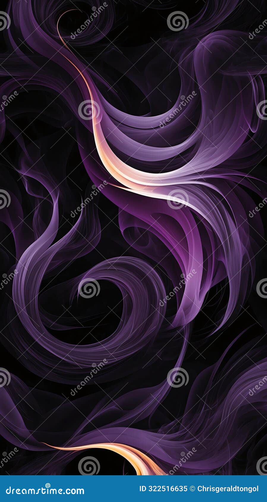 Abstract Purple Fire Design in Black Ai Generated Stock Illustration ...