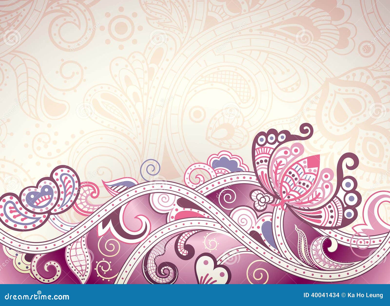 Abstract Purple Floral Background Stock Illustration - Illustration of ...