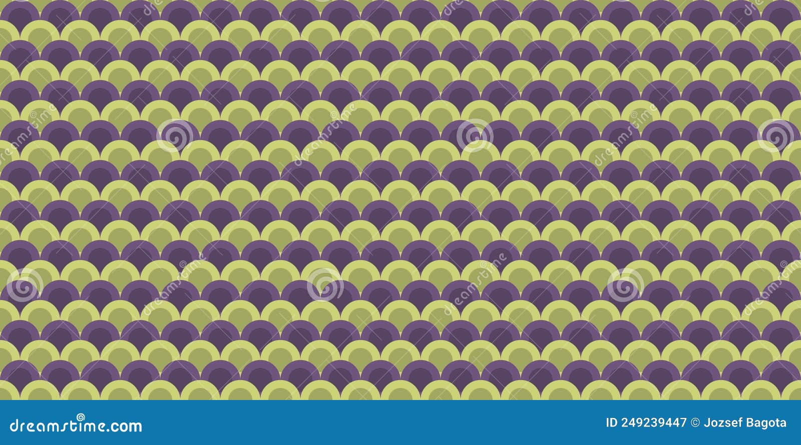 Abstract Purple and Green Half Circles Pattern - Overlapped Rows of ...
