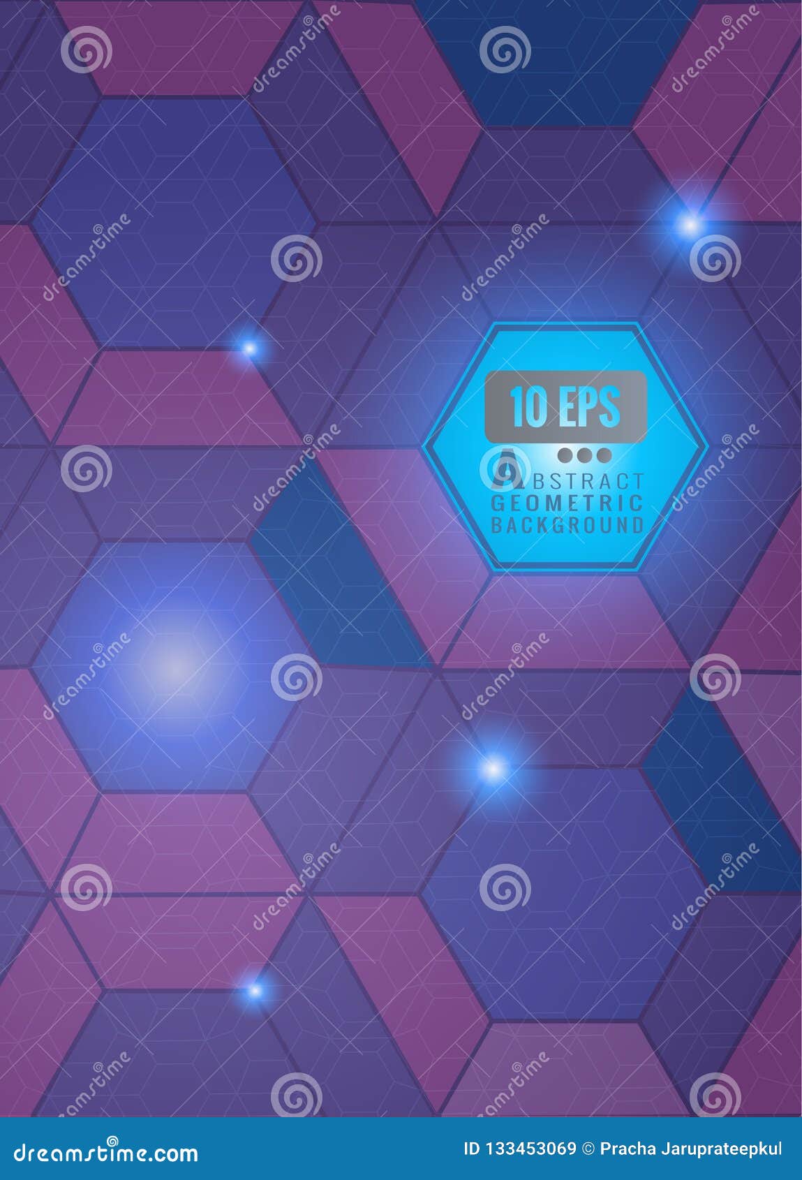 Abstract Purple Hexagonal Tile Background Stock Vector - Illustration ...
