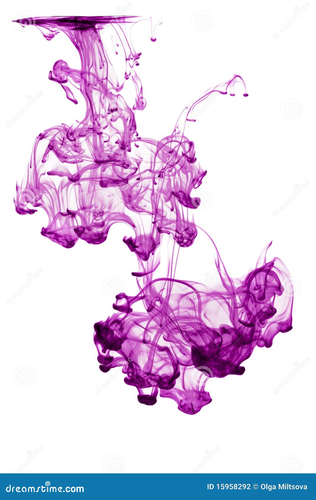 Abstract Purple Ink in Water Isolated Stock Photo - Image of pattern ...