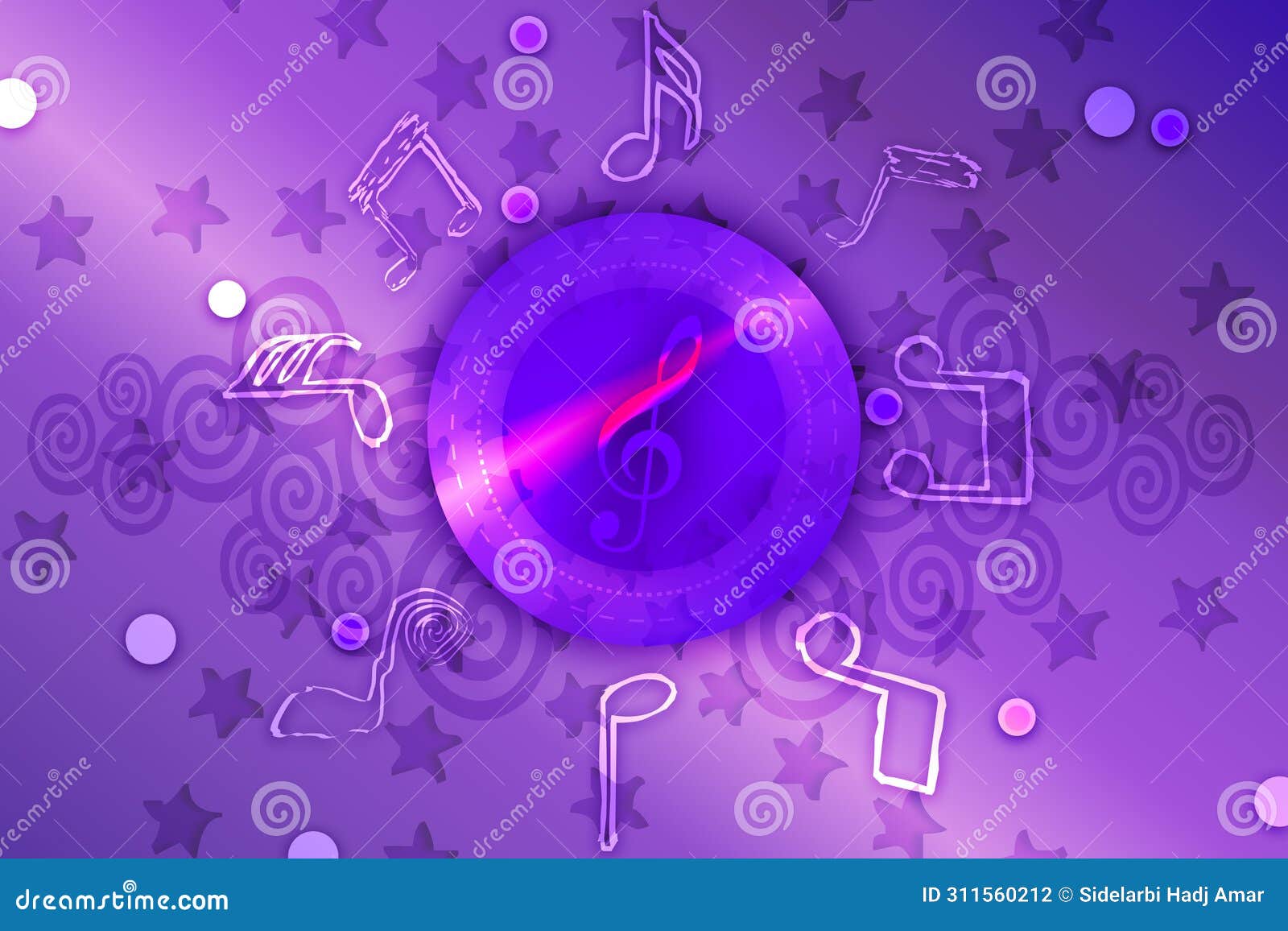 Abstract Purple Music Background Stock Illustration - Illustration of ...