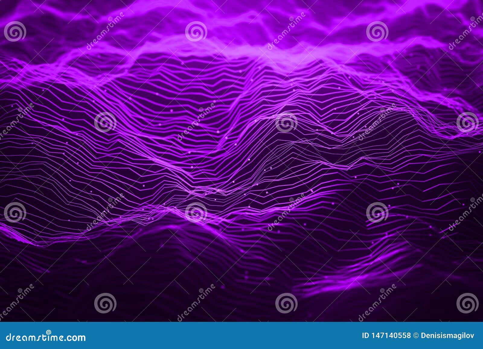 Abstract Purple Neon Light Waves Background Stock Illustration ...