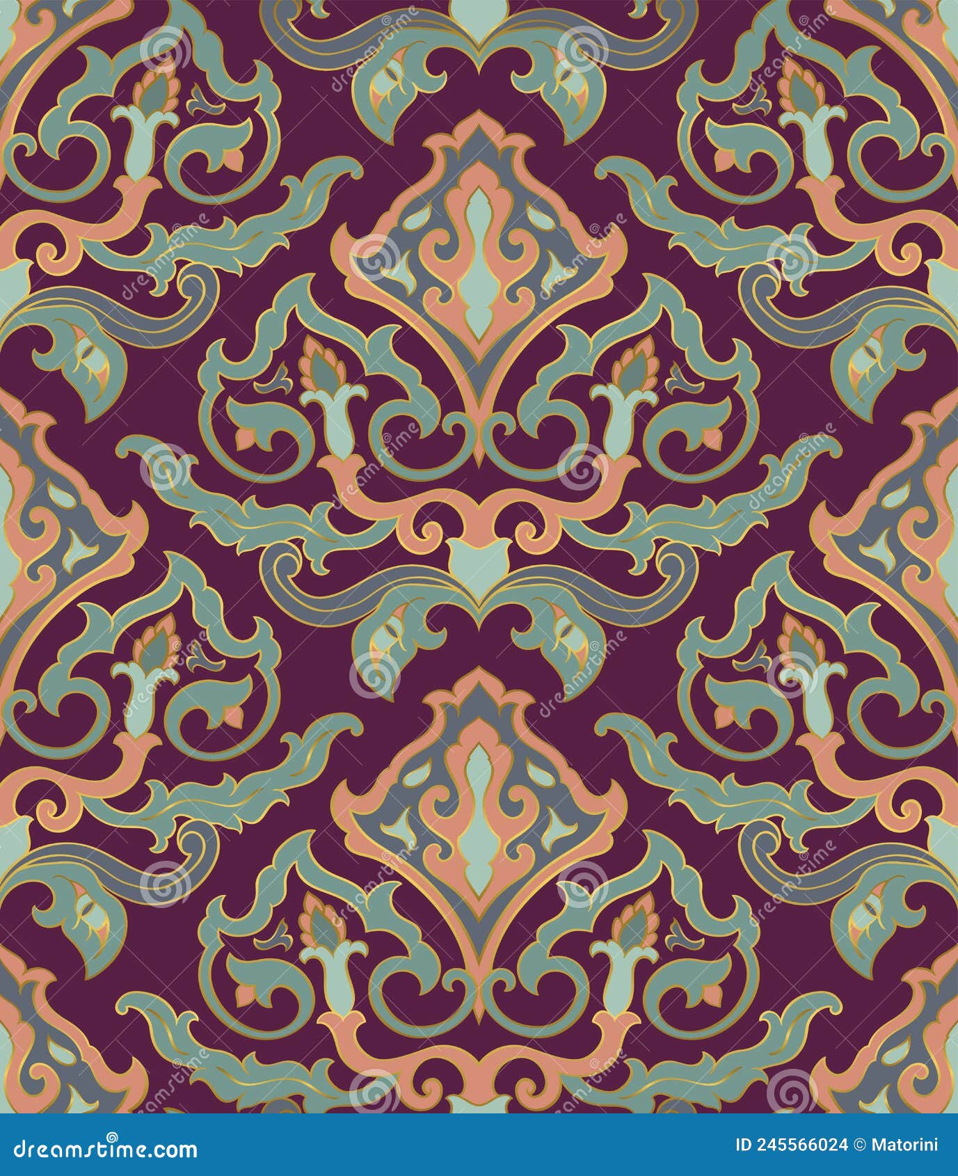 Abstract Purple Oriental Pattern Stock Vector - Illustration of lilac ...