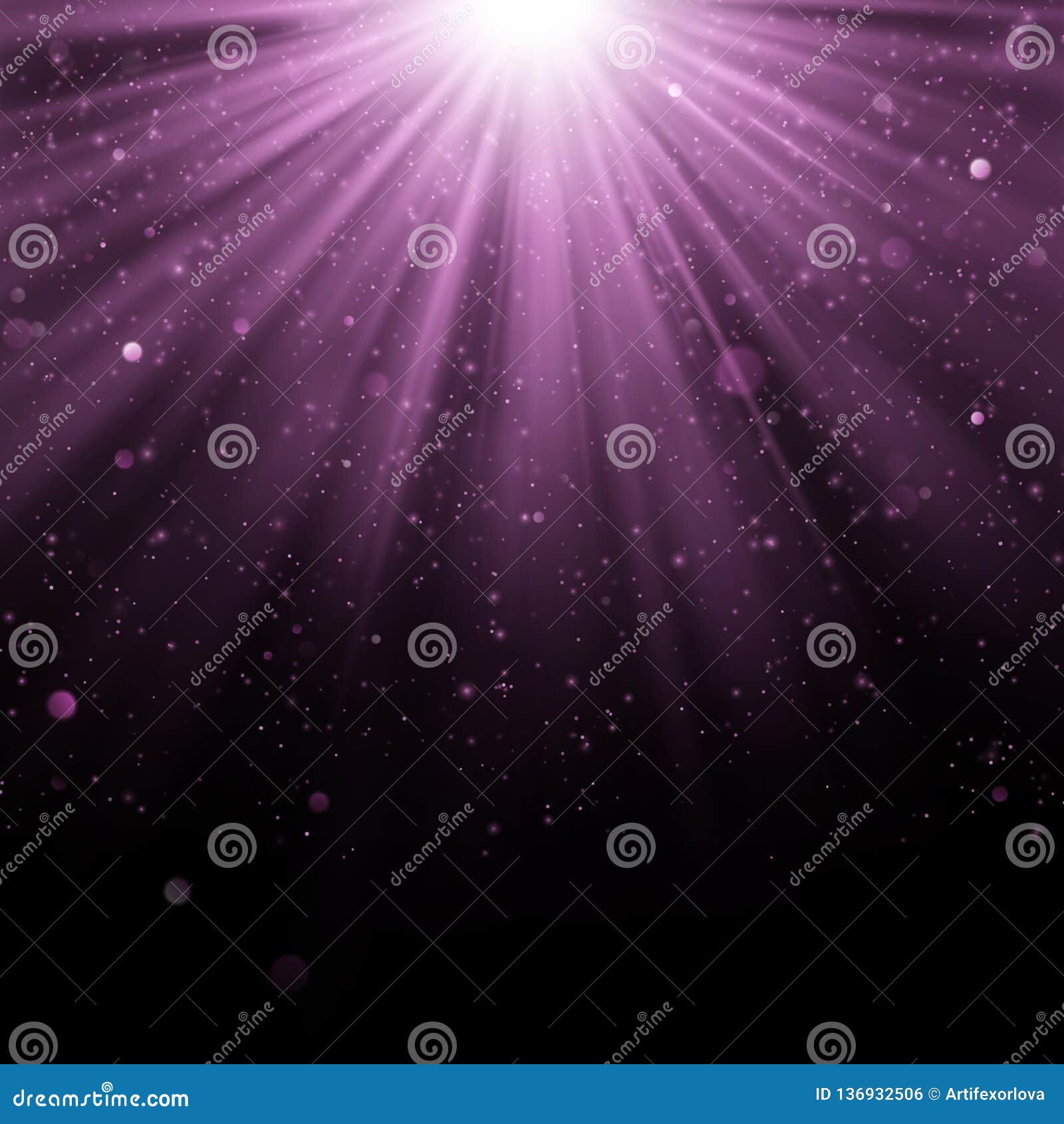 Abstract Purple Overlay Effect. Shimmering Object with Rays Background ...