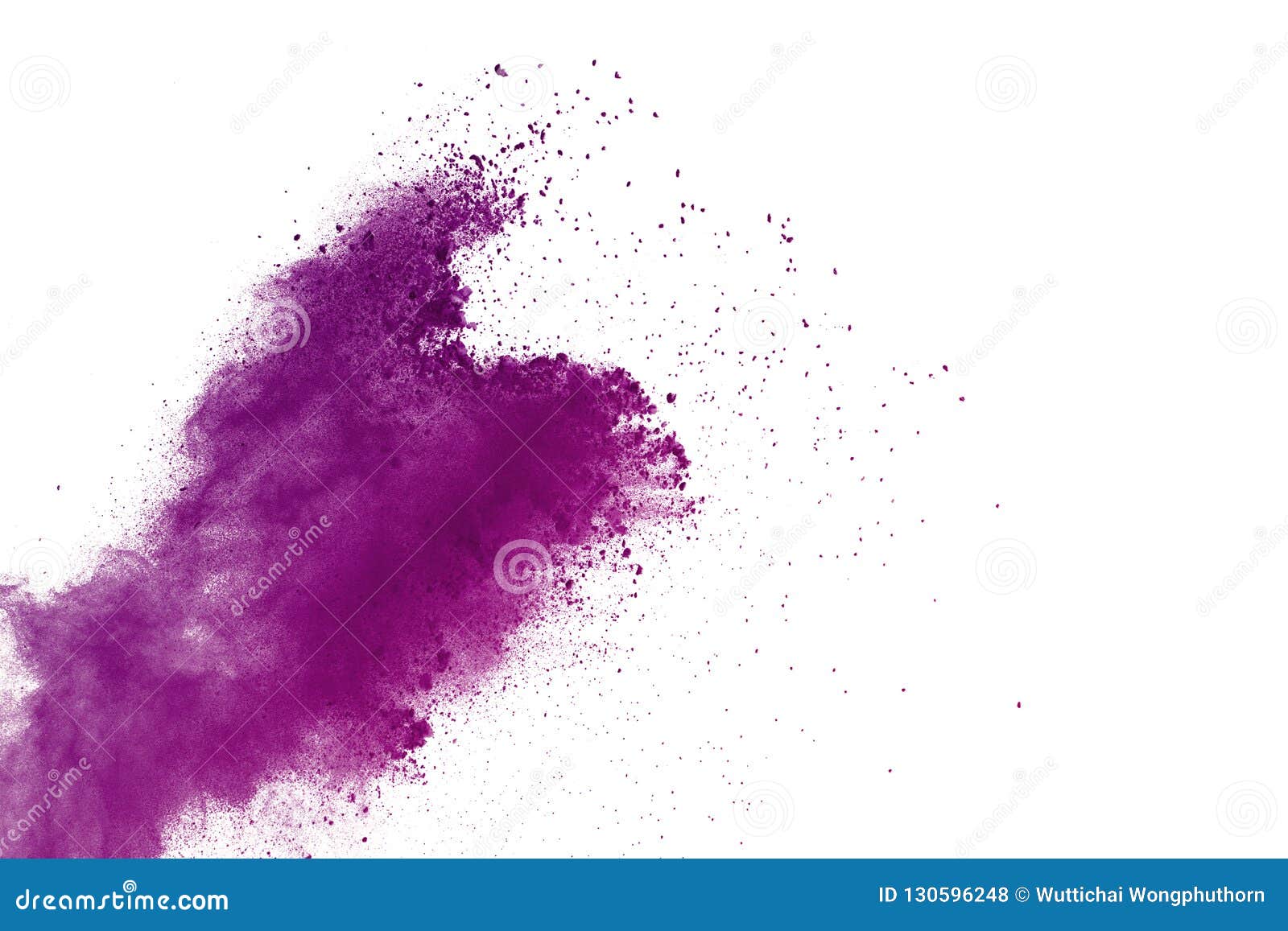 Abstract Purple Powder Explosion on White Background. Abstract Colored ...