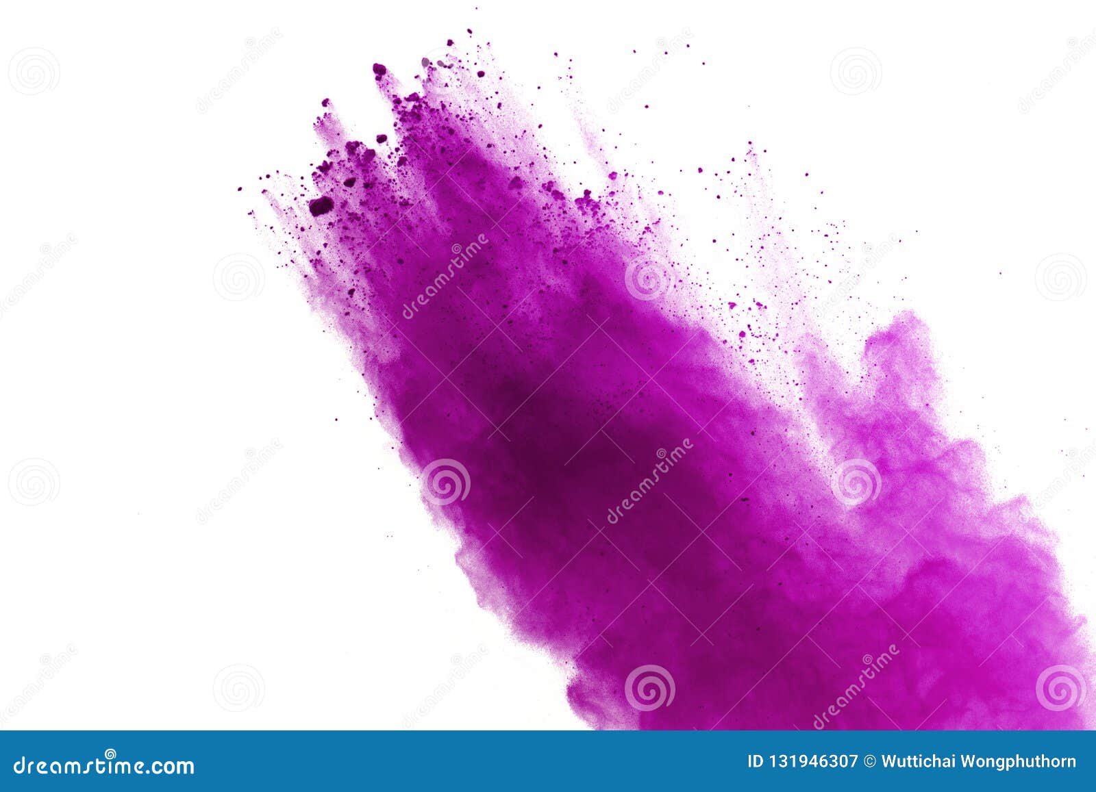 Abstract Purple Powder Explosion on White Background. Abstract Colored ...