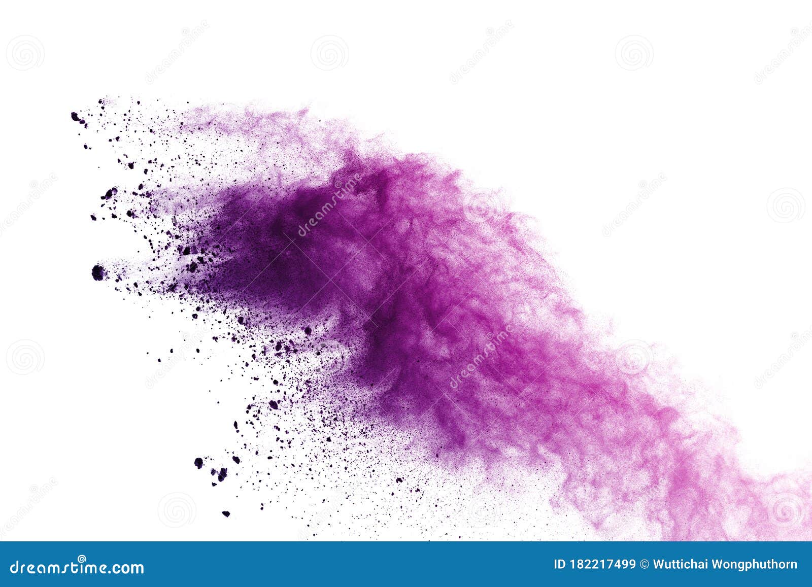 Abstract Purple Powder Explosion on White Background. Abstract Colored ...