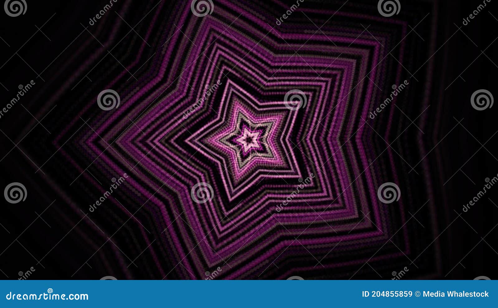 Abstract Purple Pulsating Star on Black Background, Seamless Loop ...