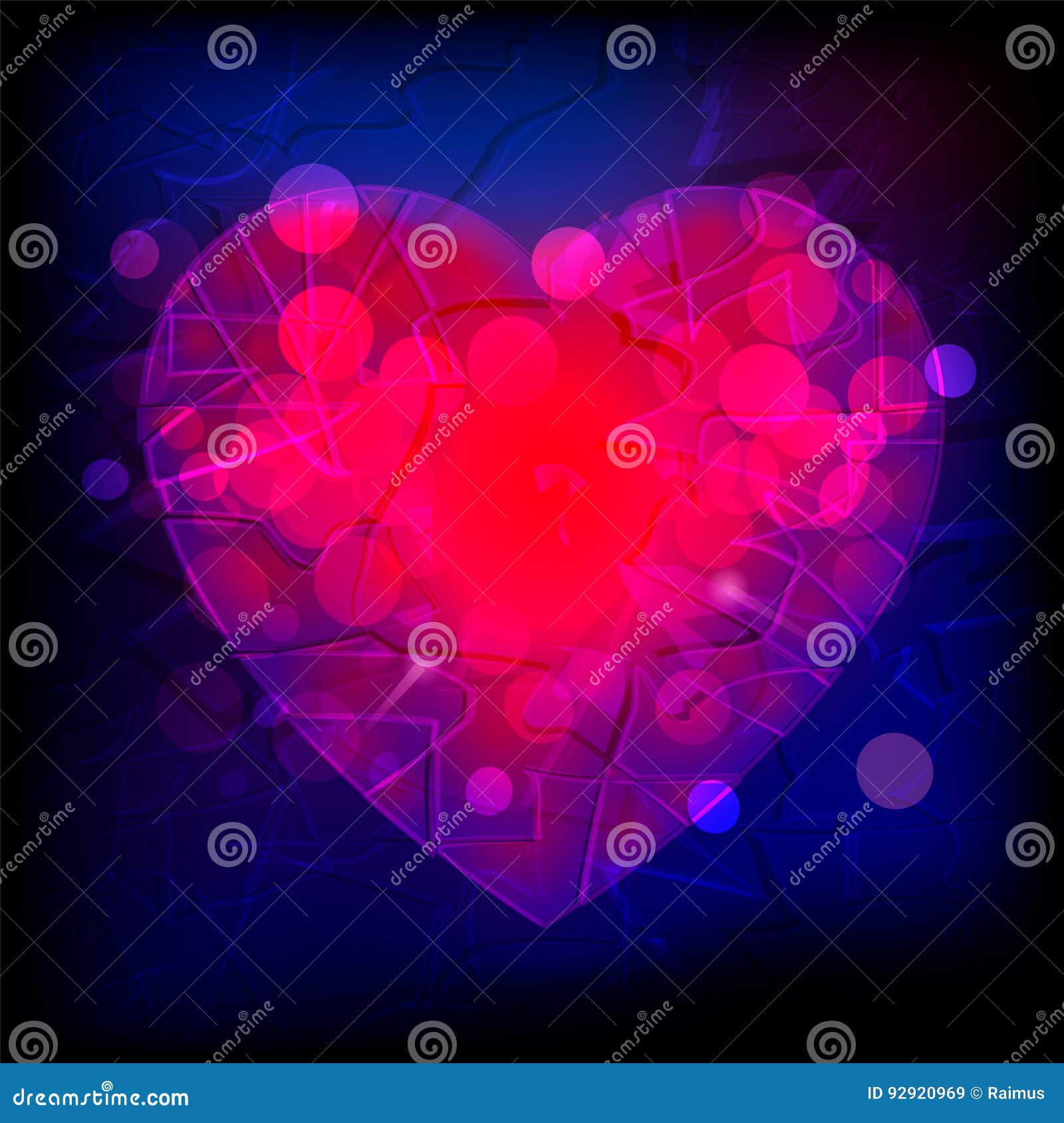 Abstract Purple and Red Heart Stock Vector - Illustration of cute ...