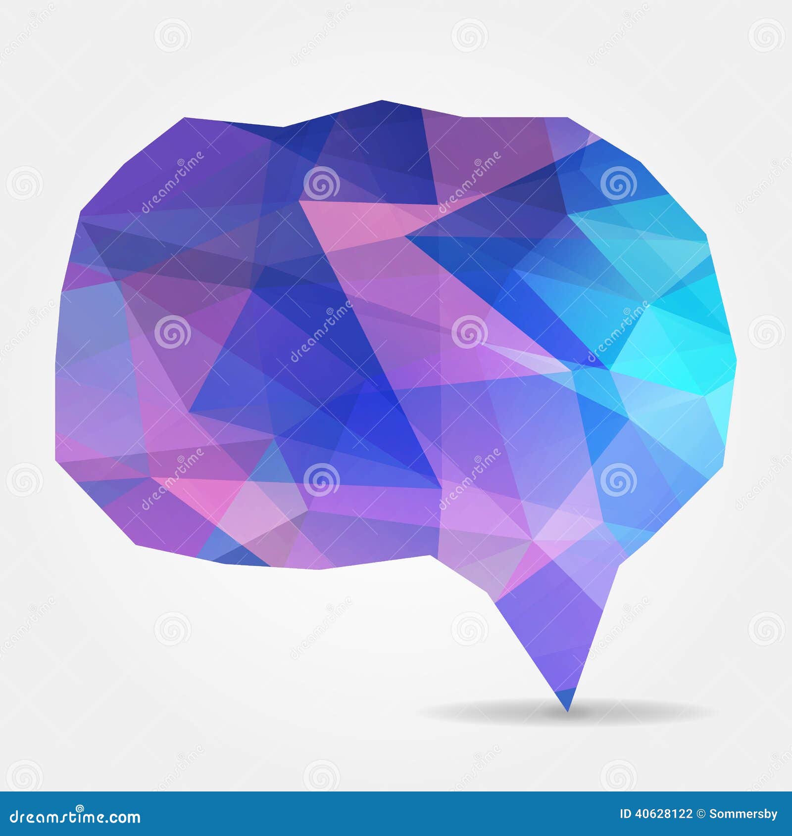 Abstract Purple Speech Bubble with Triangular Polygons Stock Vector ...
