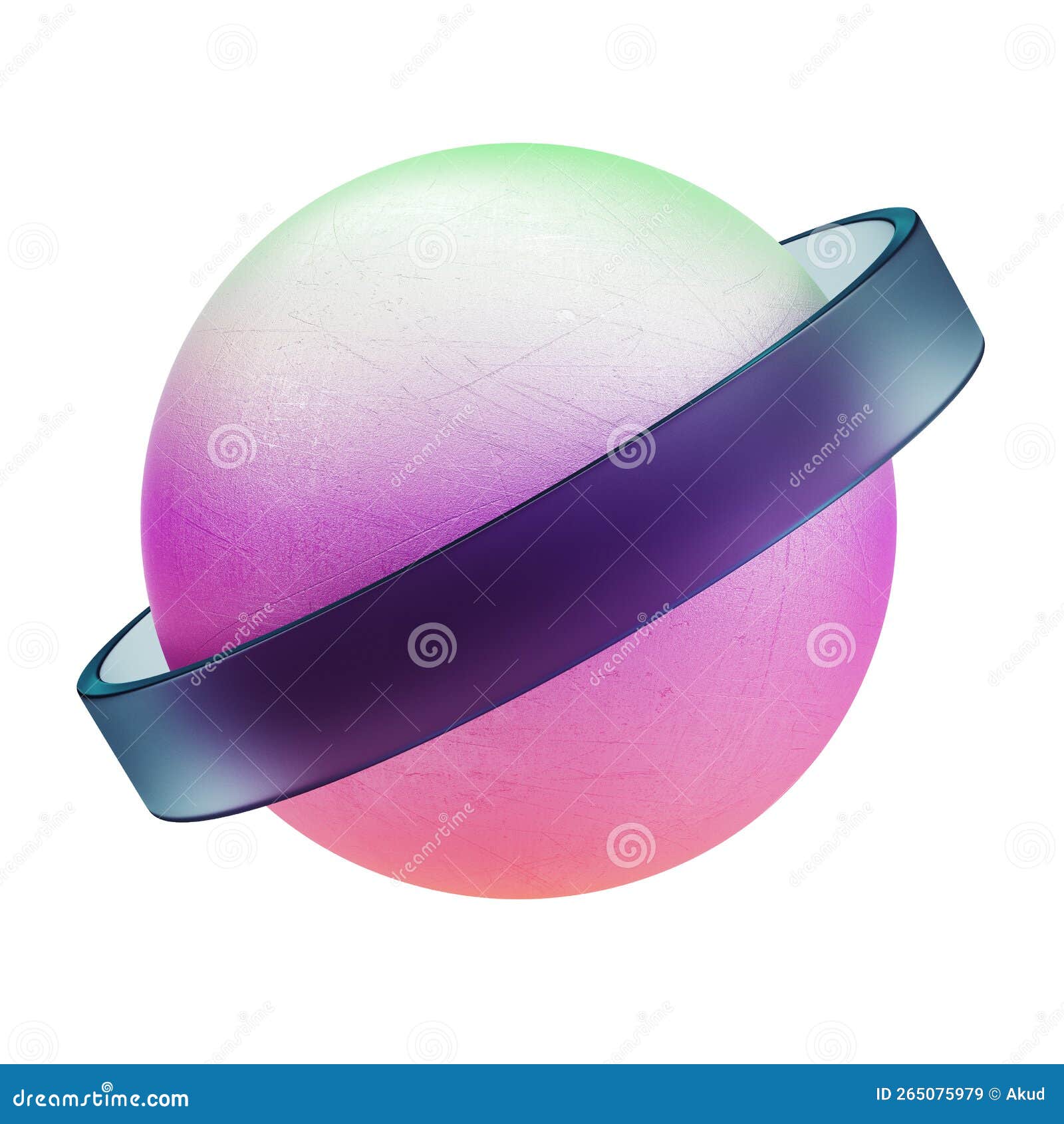 Abstract Purple Sphere with Ring Isolated on White Background Stock ...