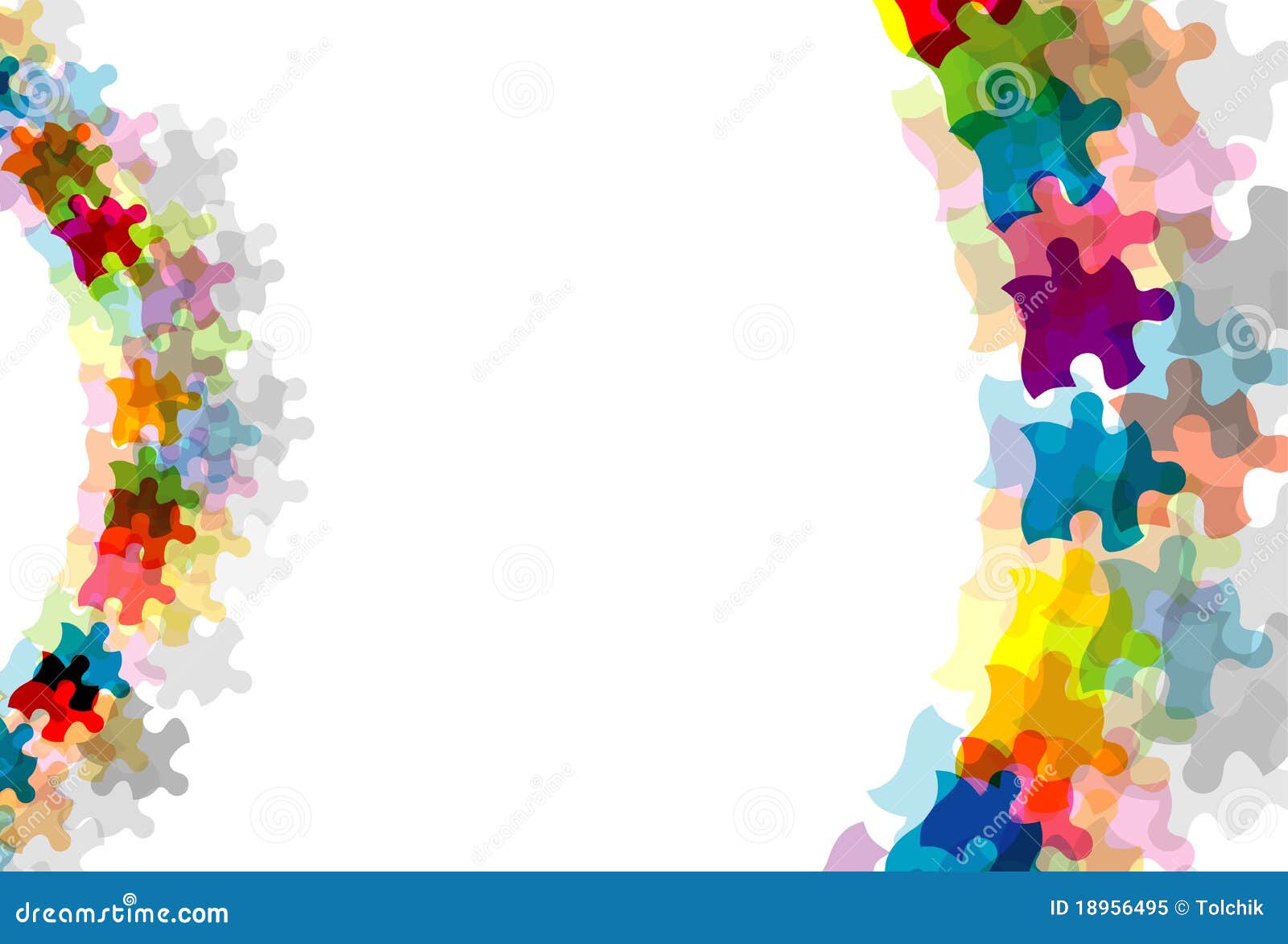 Abstract Puzzle Background With Colorful Pieces Cartoon Vector ...