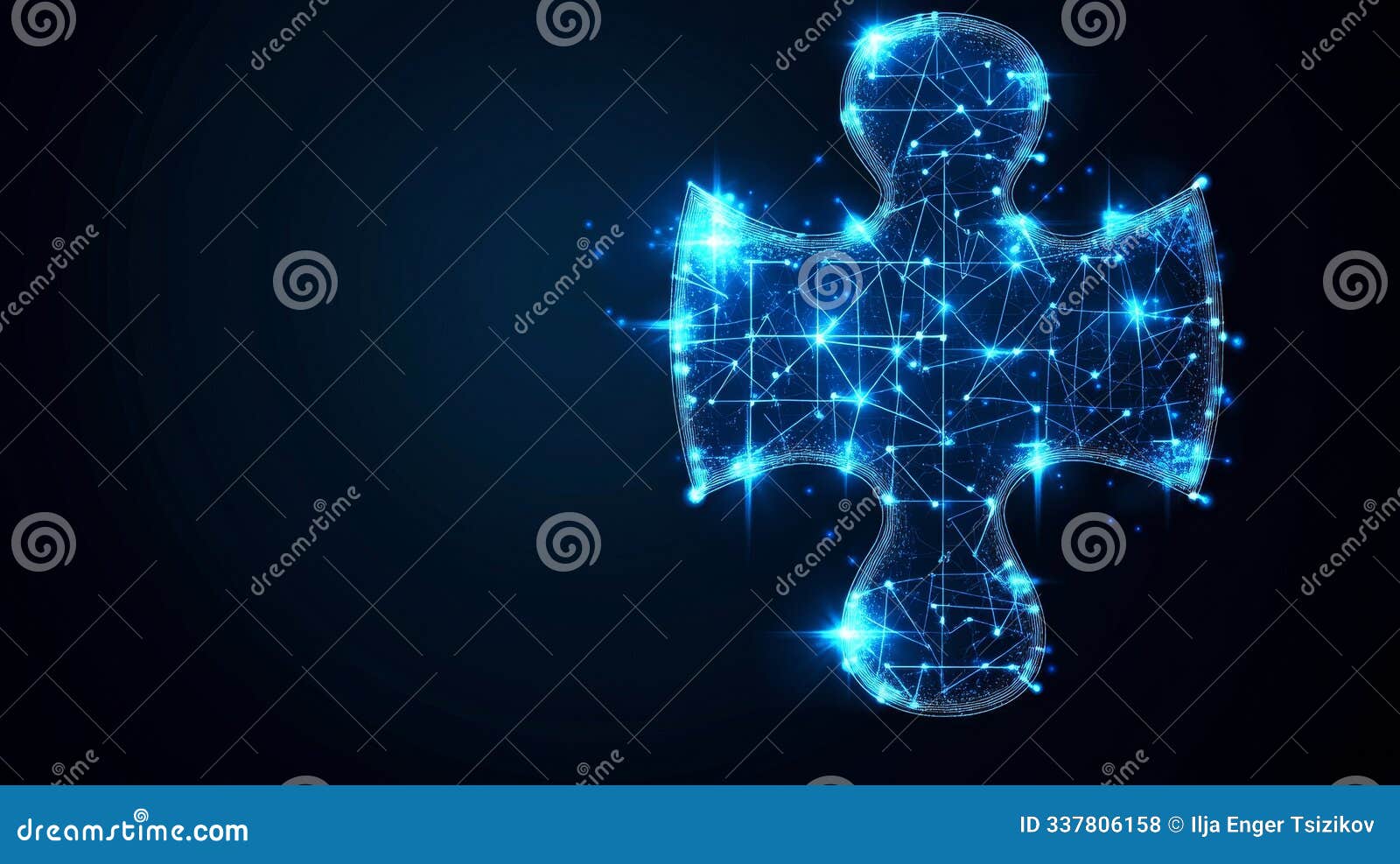 Abstract Puzzle Piece Digital Network Connection for Technology ...