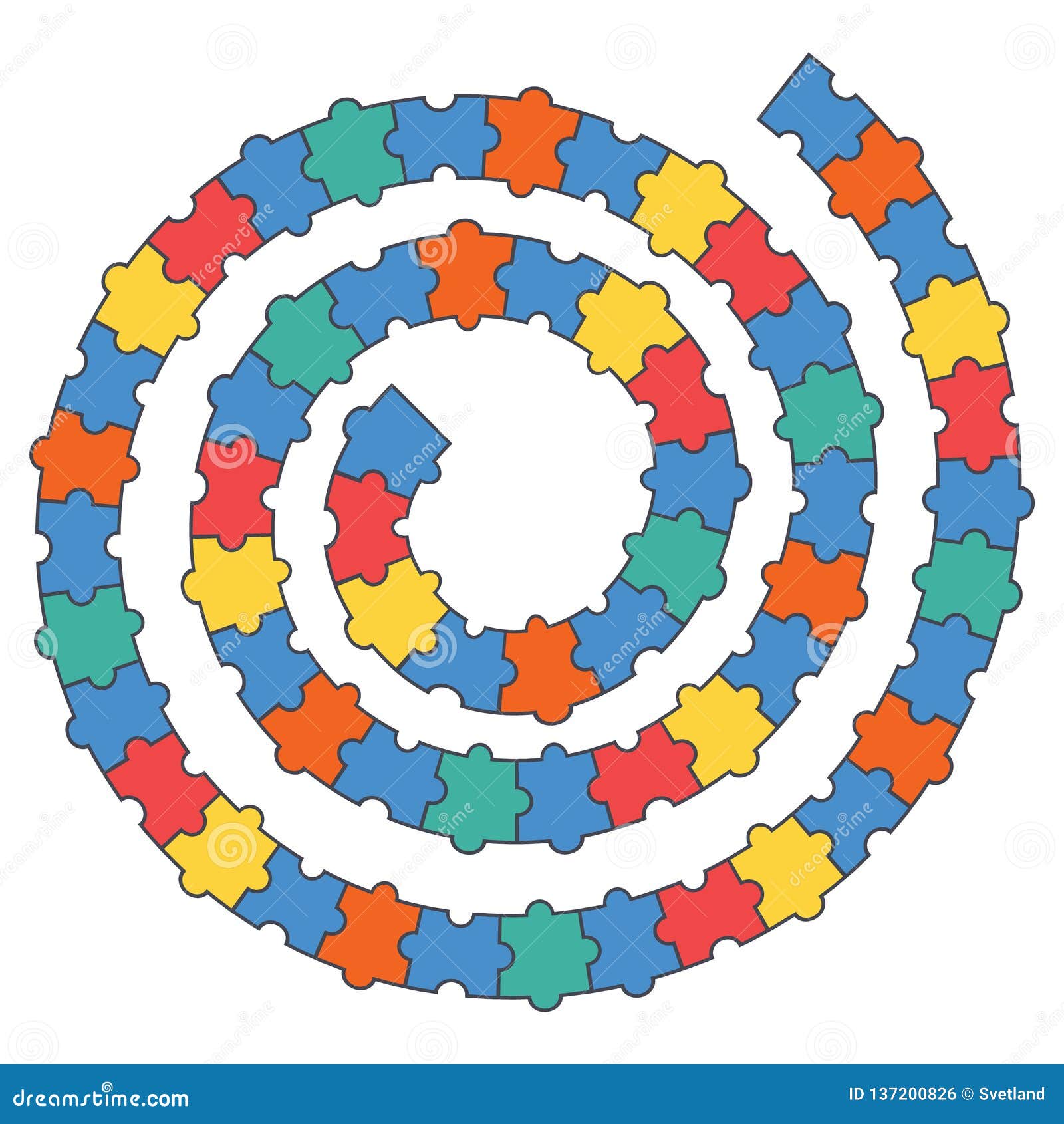 Abstract Puzzle Spiral. Vector Illustration. Stock Vector ...
