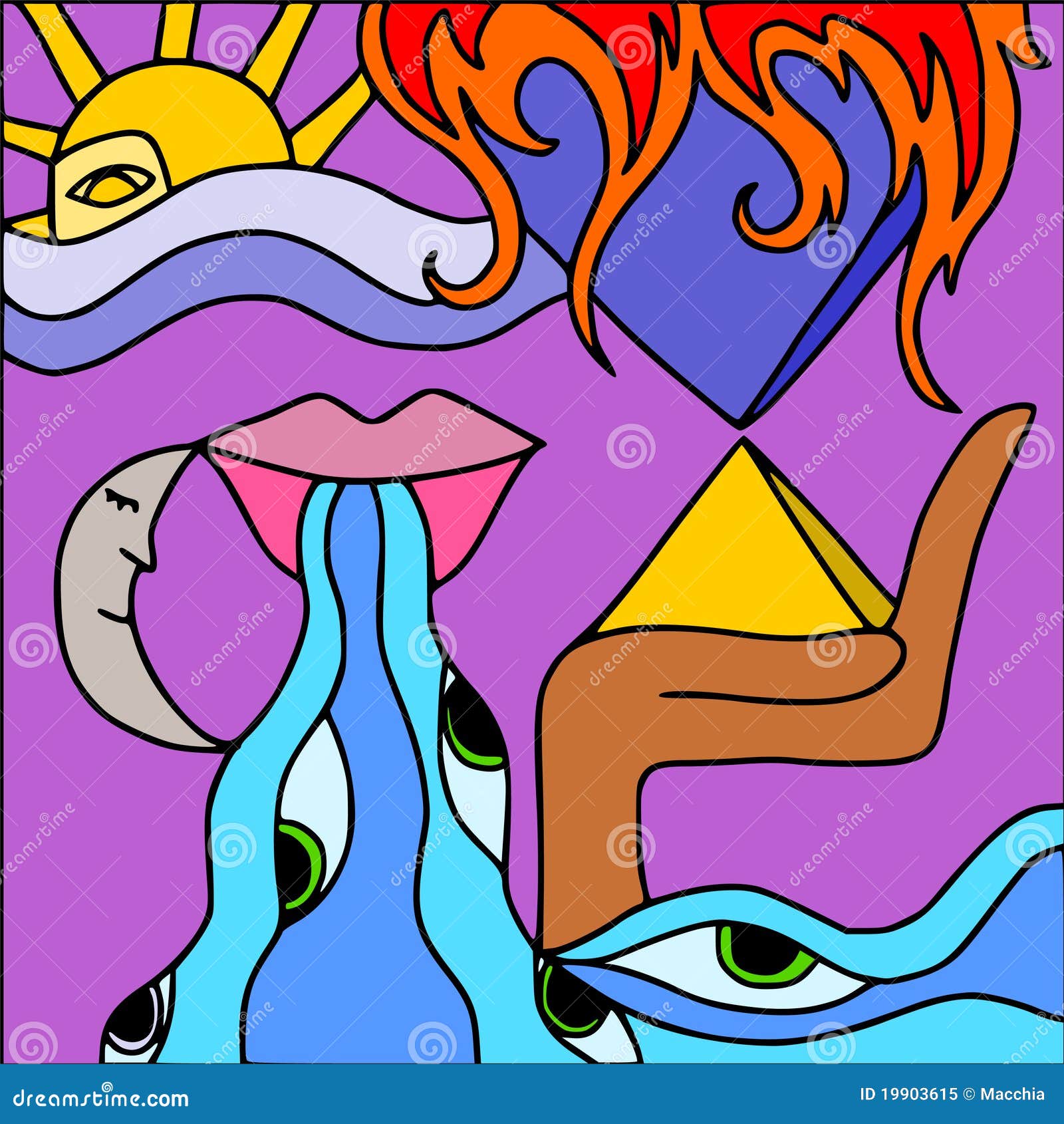 Abstract pyramid stock illustration. Illustration of waterfall - 19903615