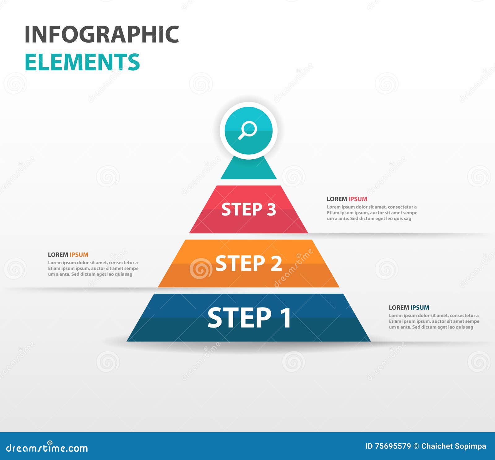 Abstract 3d Pyramid Chart Infographics Vector Illustration ...