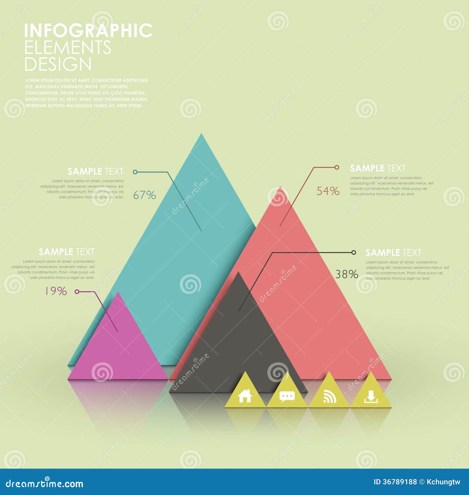 Abstract Pyramid Chart Infographics Stock Vector - Illustration of data ...