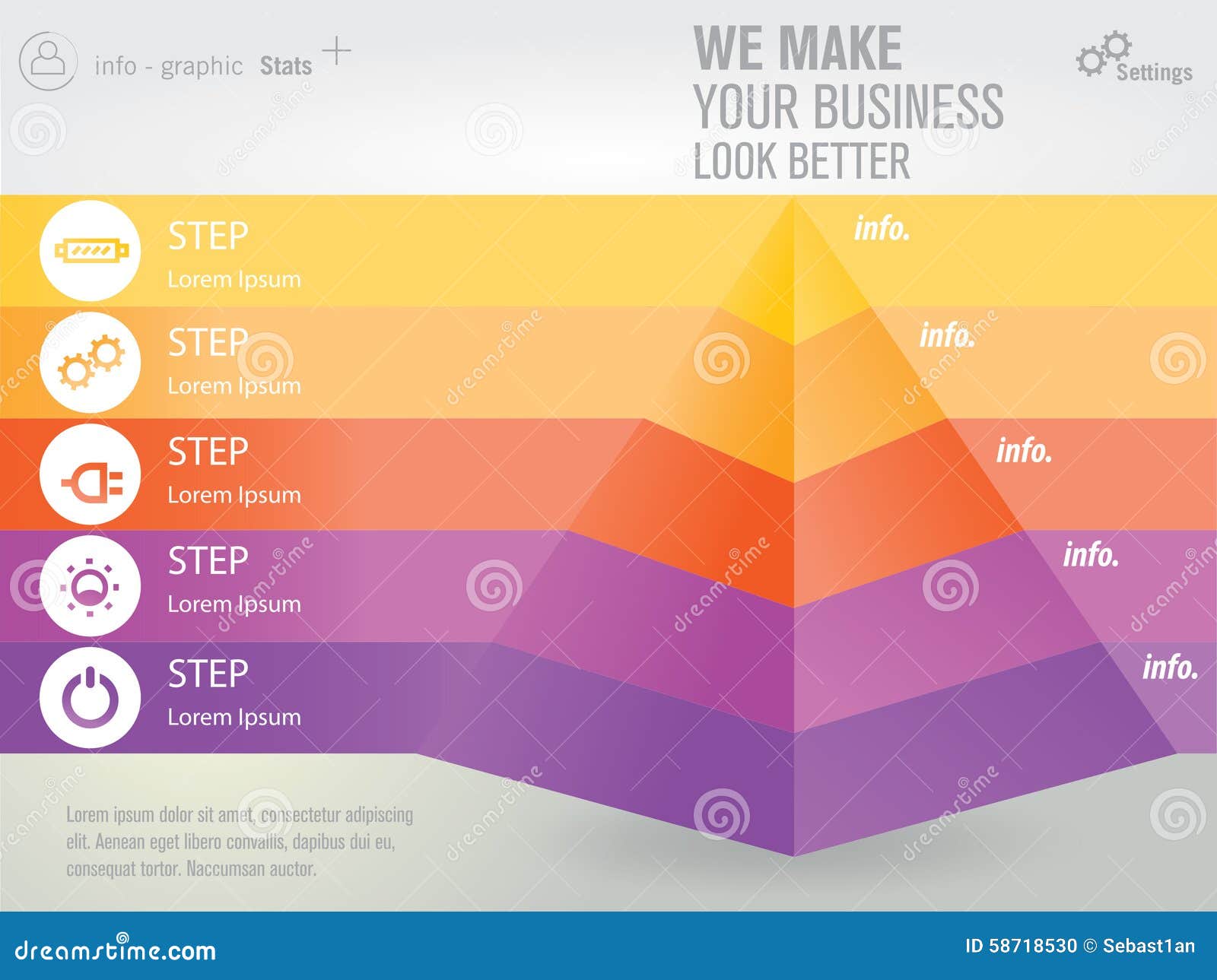 Abstract Pyramid stock vector. Illustration of demographics - 58718530