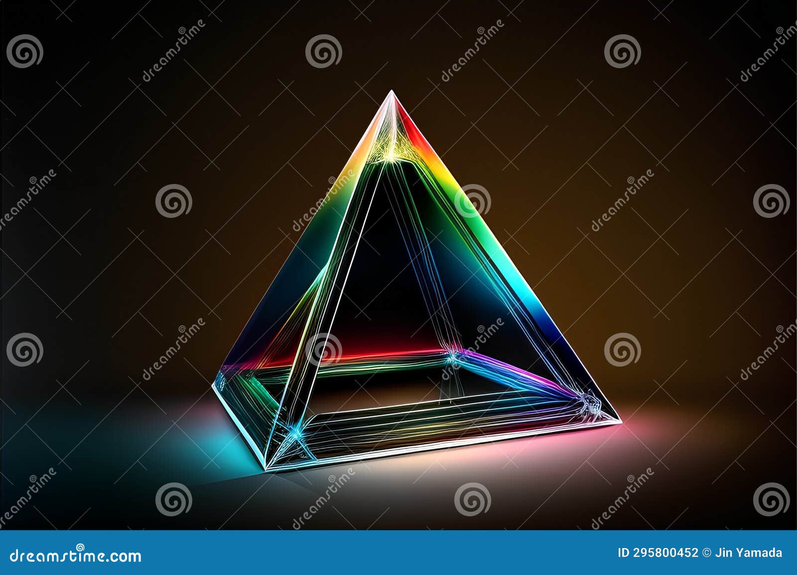 Abstract Pyramid on a Dark Background, 3d Rendering. Computer Digital ...
