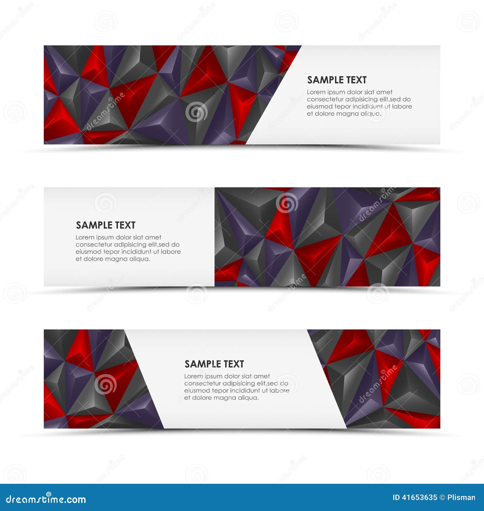 Abstract Pyramid Horizontal Banners Stock Vector - Illustration of ...