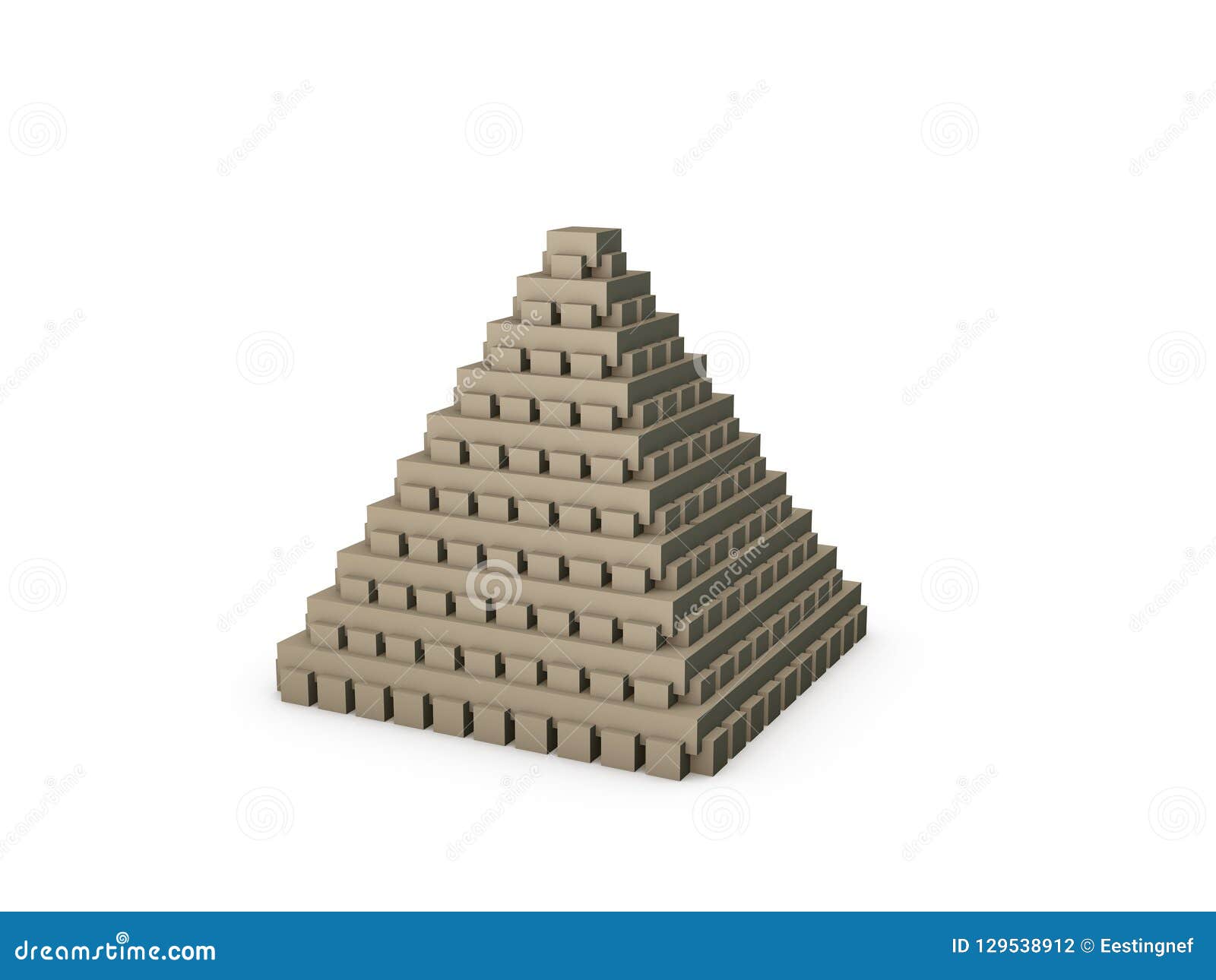 Abstract Pyramid. Isolated on White Background. 3D Rendering Ill Stock ...