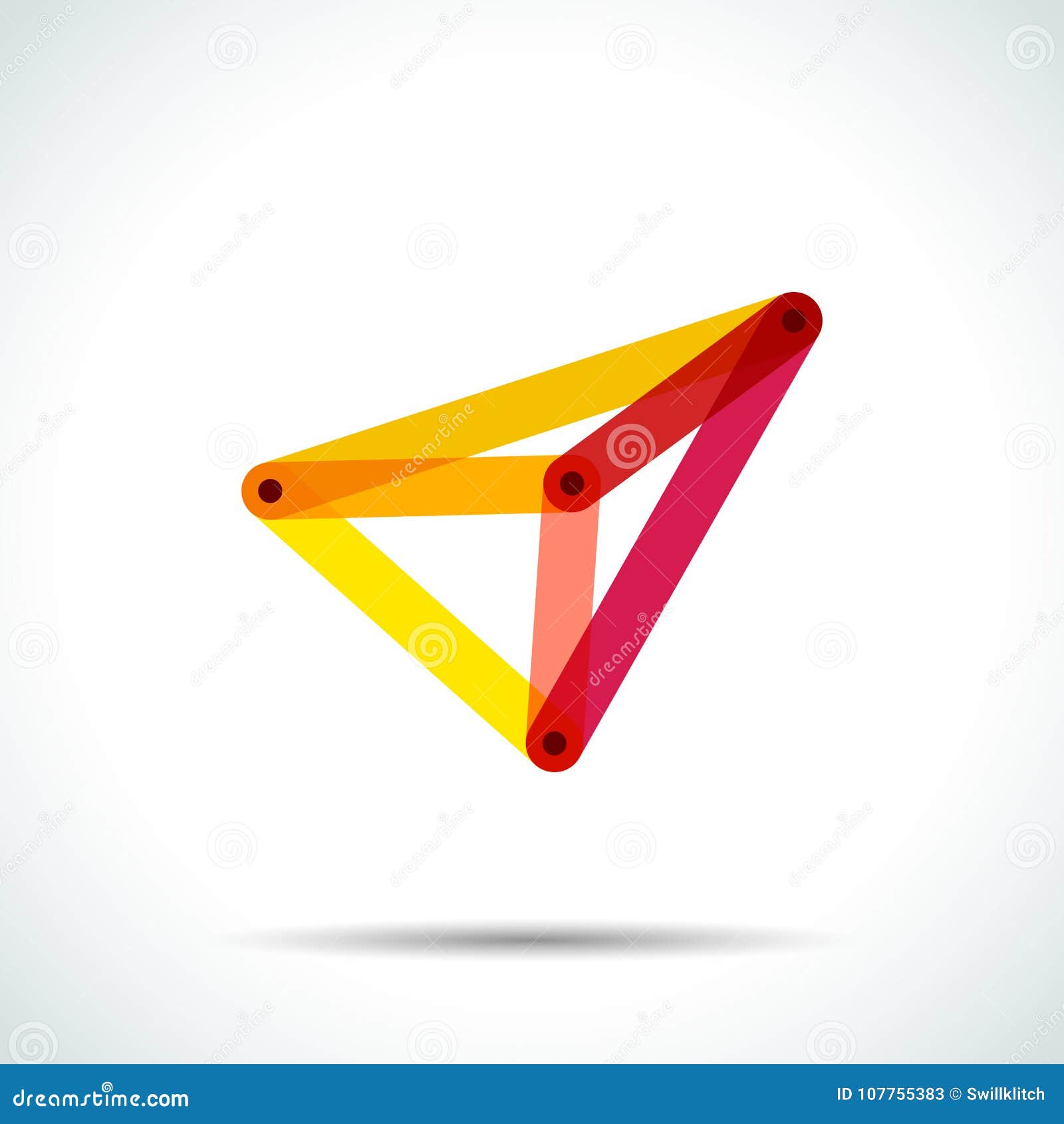 Abstract Pyramid Logo with Intersecting Transparent Lines Stock Vector ...