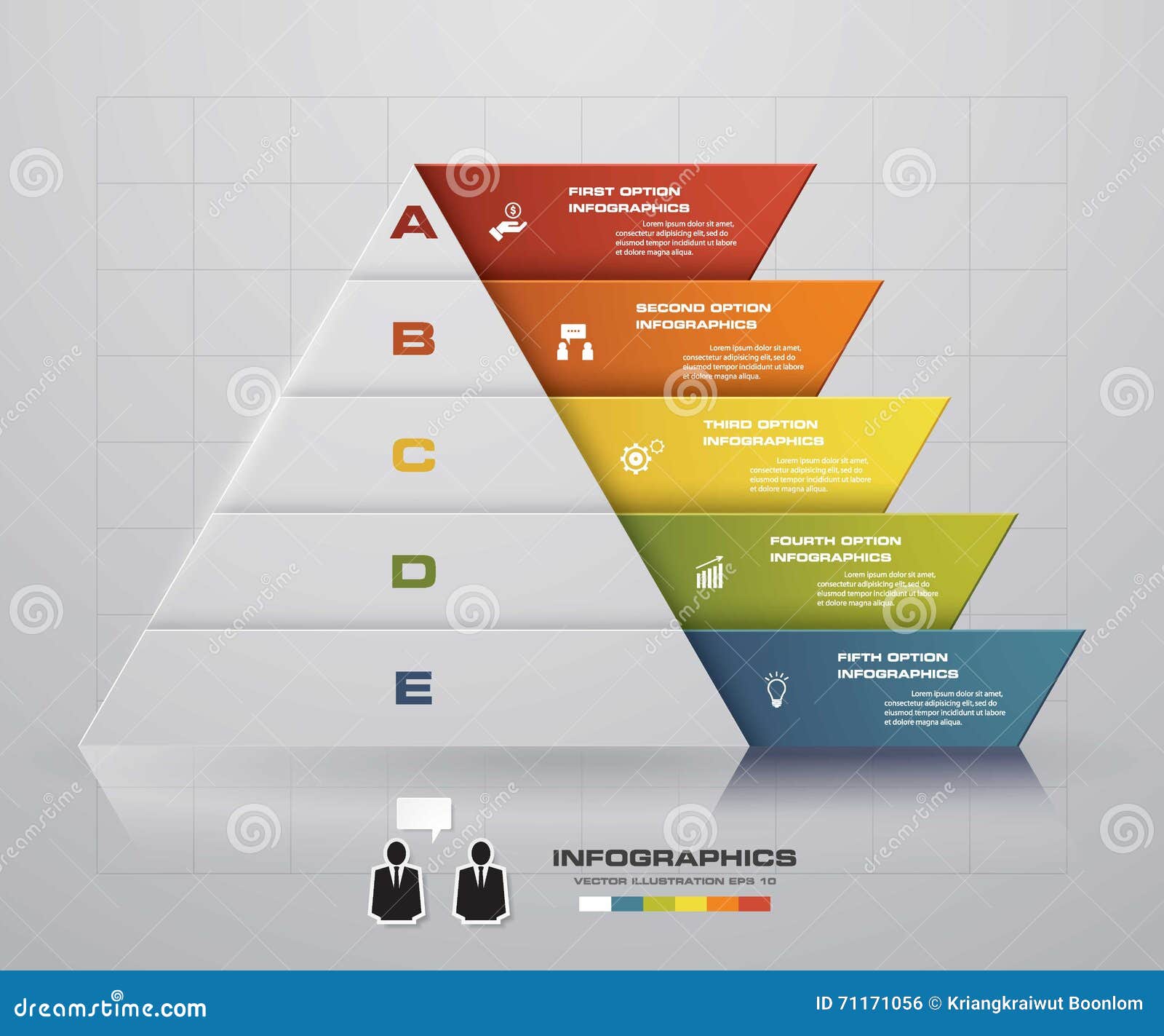 Abstract Pyramid Shape Layout with 5 Steps Clean Number Banners ...