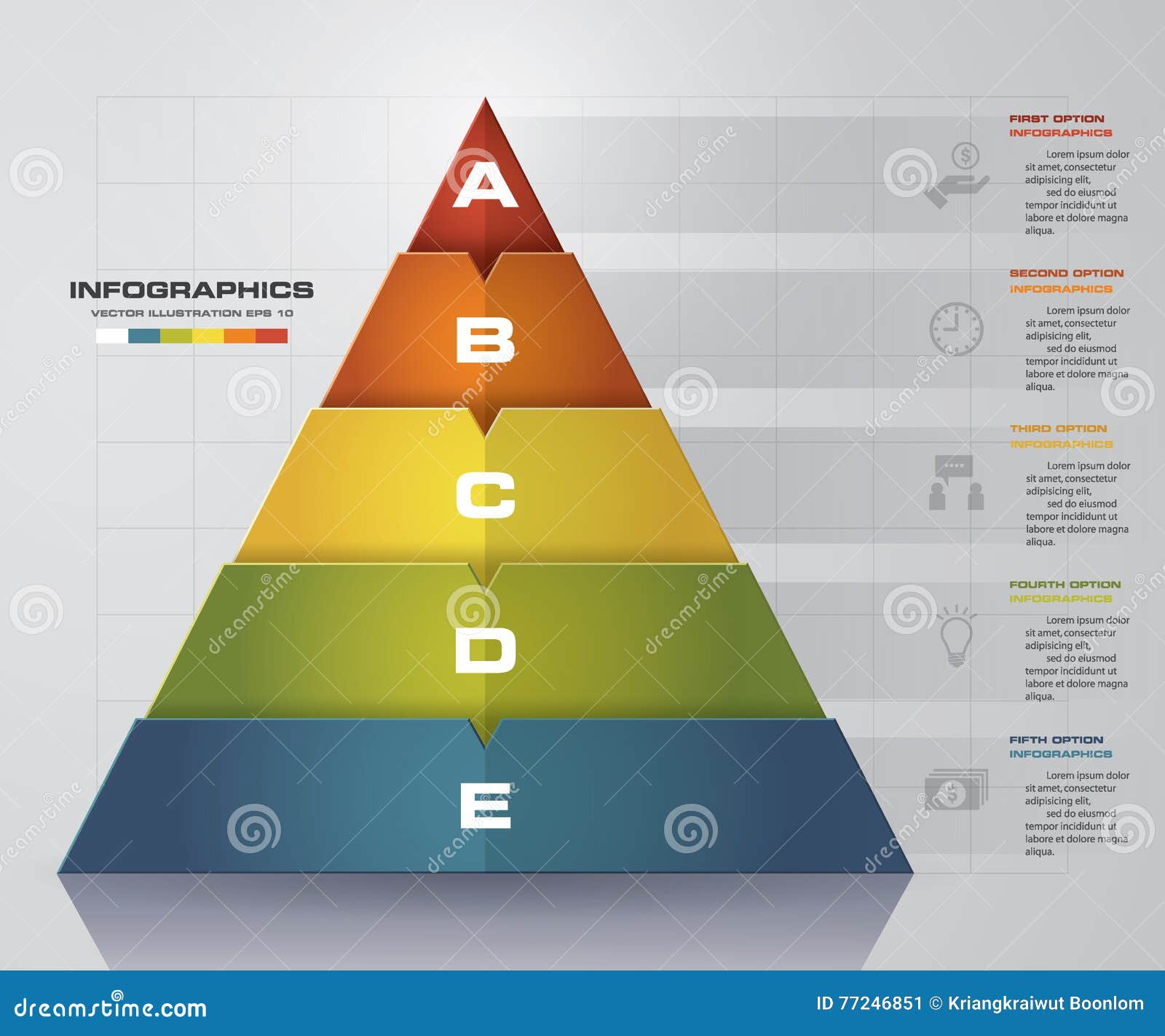 Abstract Pyramid Shape Layout with 5 Steps Order Template. EPS10. Stock ...