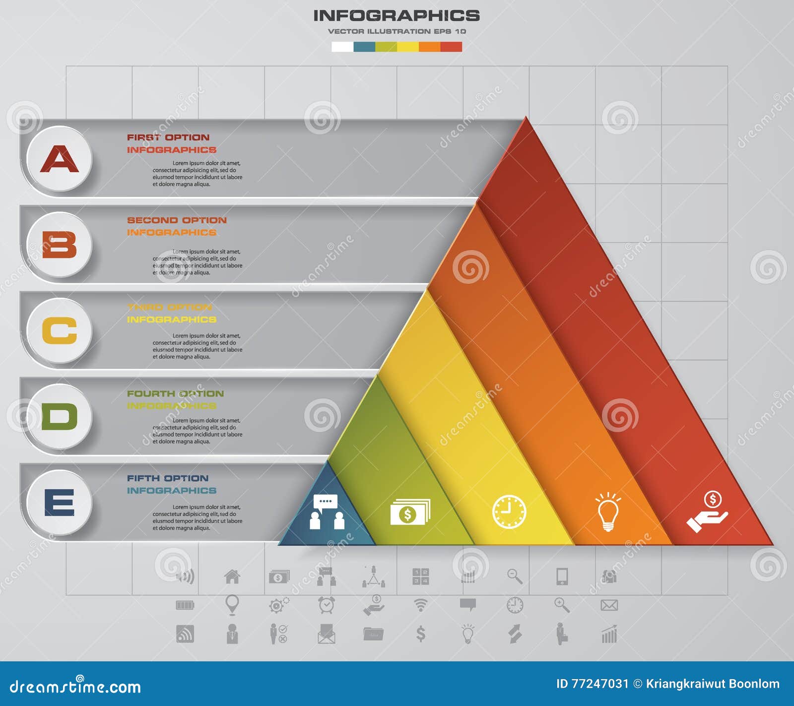 Abstract Pyramid Shape Layout with 5 Steps Order Template. EPS10. Stock ...