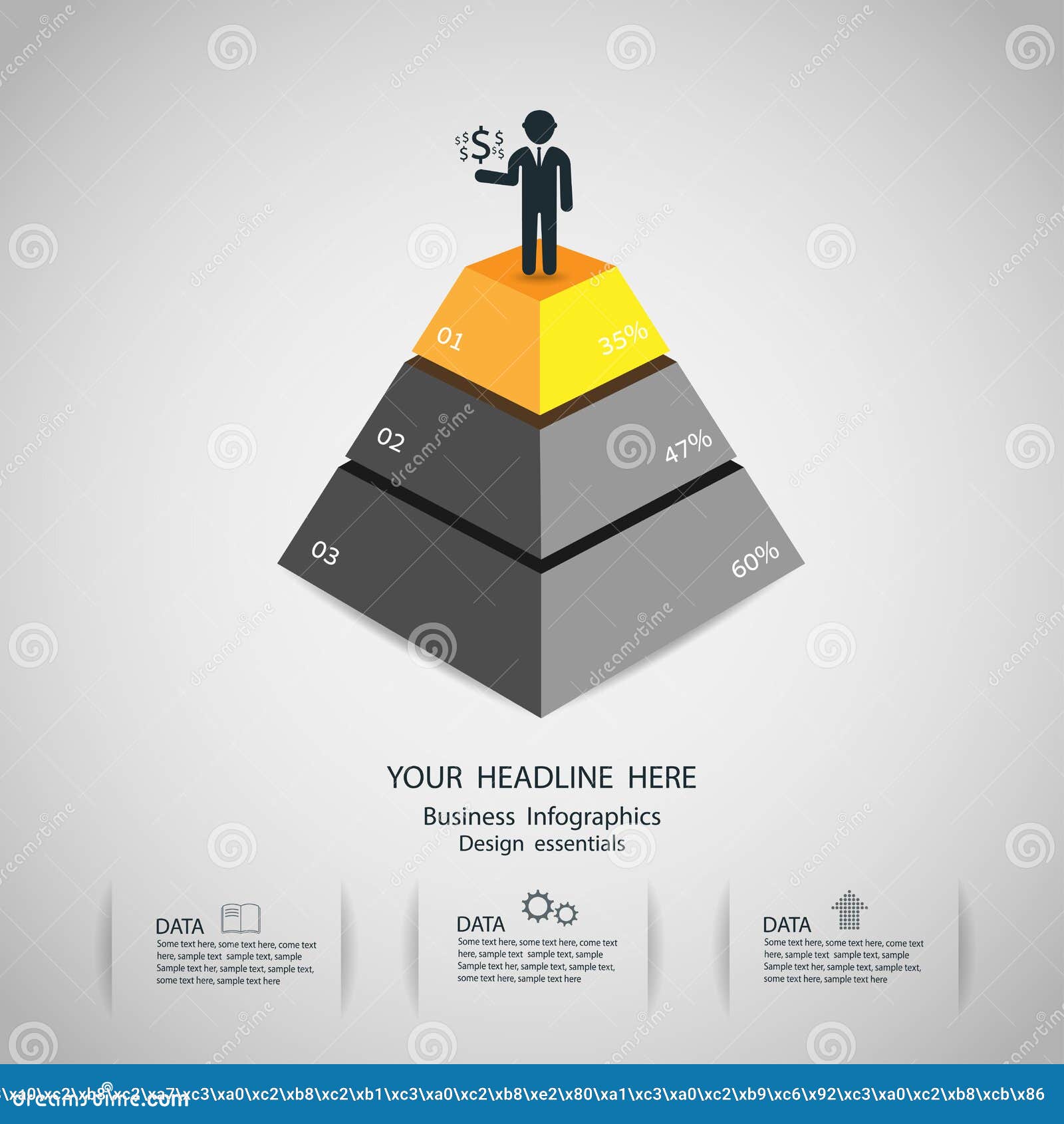 Abstract Pyramid Type Infographic Elements. Stock Vector - Illustration ...