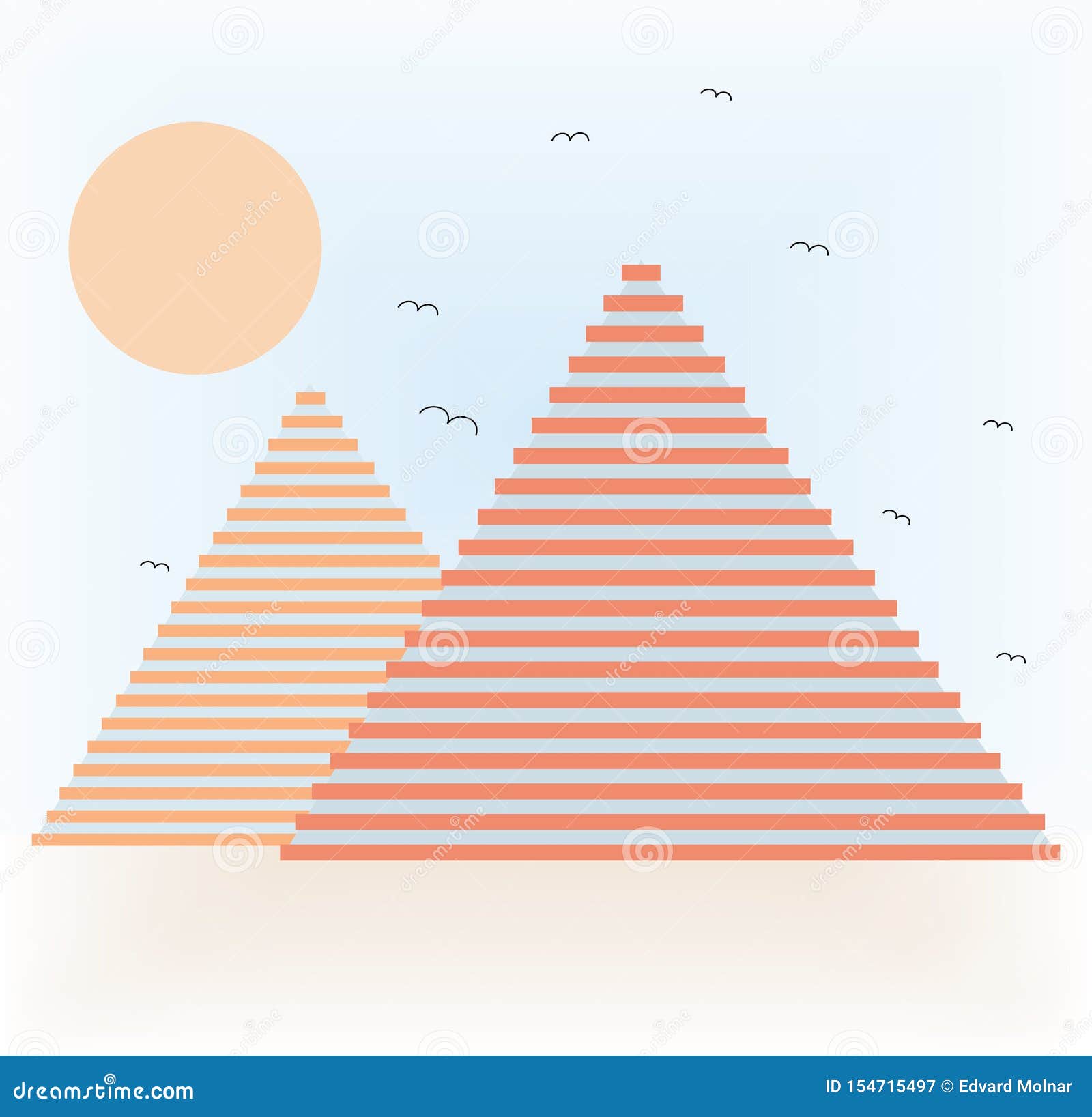 Abstract Pyramids in Desert Stock Vector - Illustration of background ...