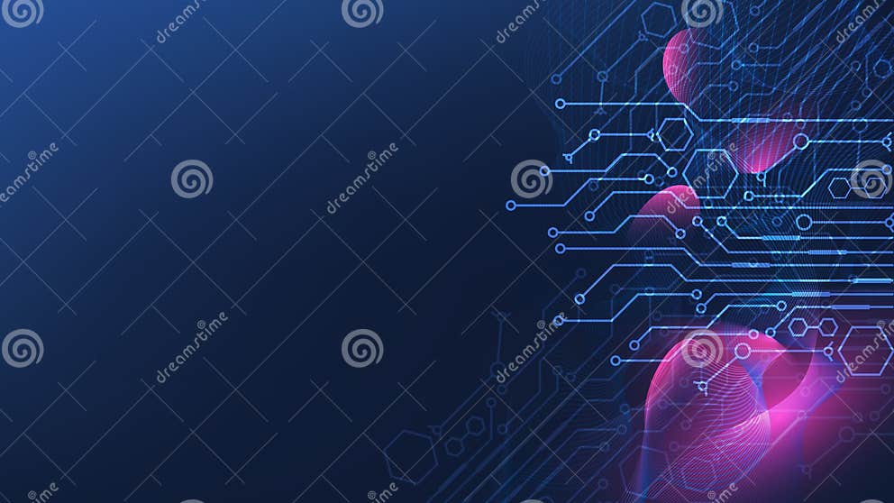 Abstract Quantum Computer Technologies Background Concept with ...