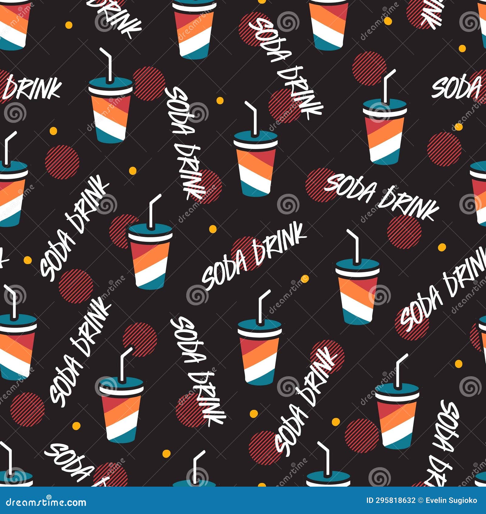 Abstract Quench Refreshing Soda Vector Pattern Stock Illustration ...