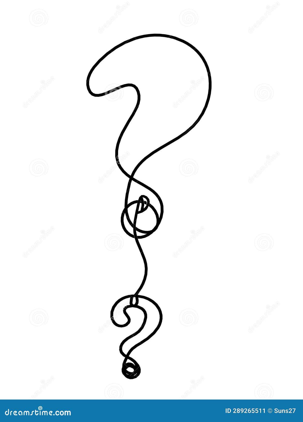 Abstract Question Mark with Question Mark Continuous Lines Drawing on ...