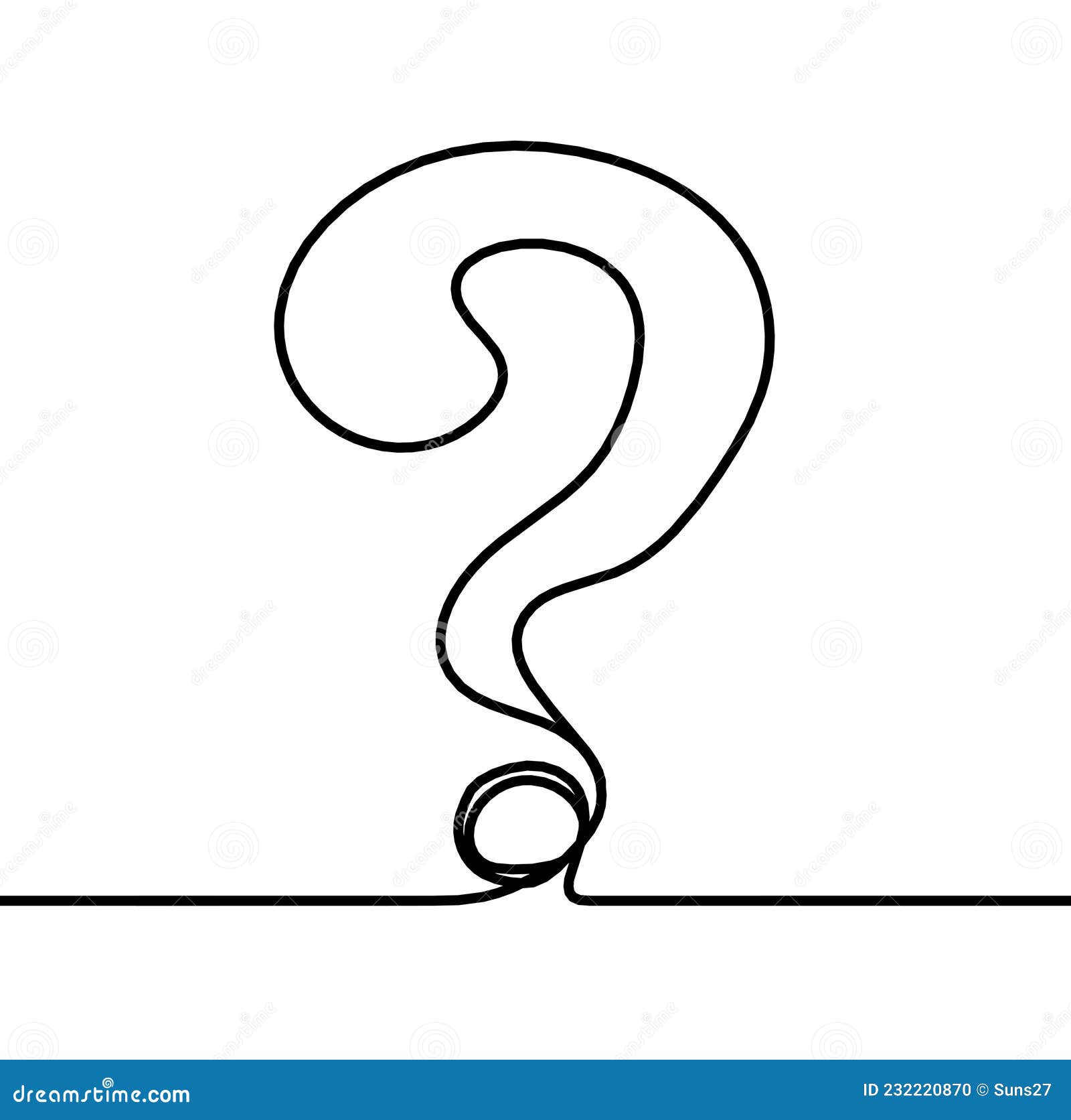 Abstract Question Mark Continuous Lines Drawing Stock Vector ...