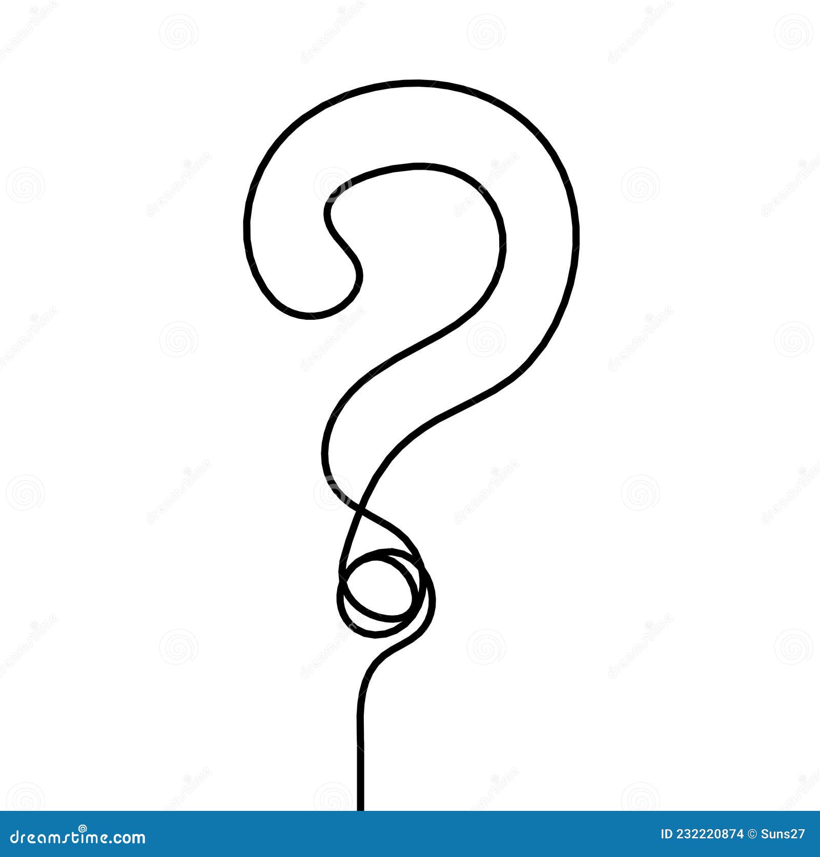 Abstract Question Mark Continuous Lines Drawing Stock Vector ...