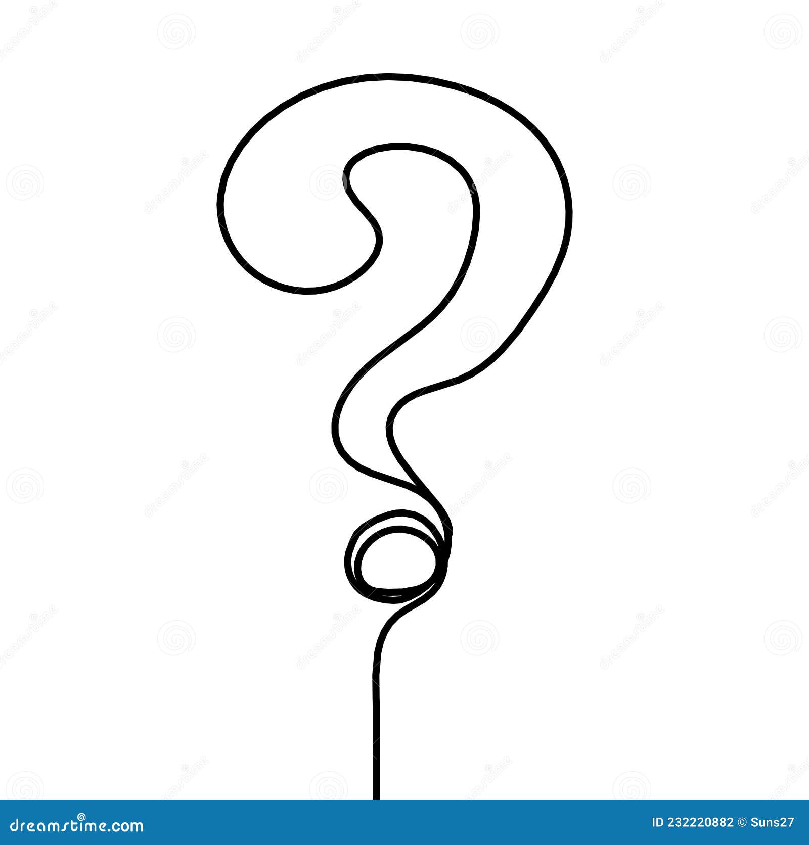 Abstract Question Mark Continuous Lines Drawing Stock Vector ...
