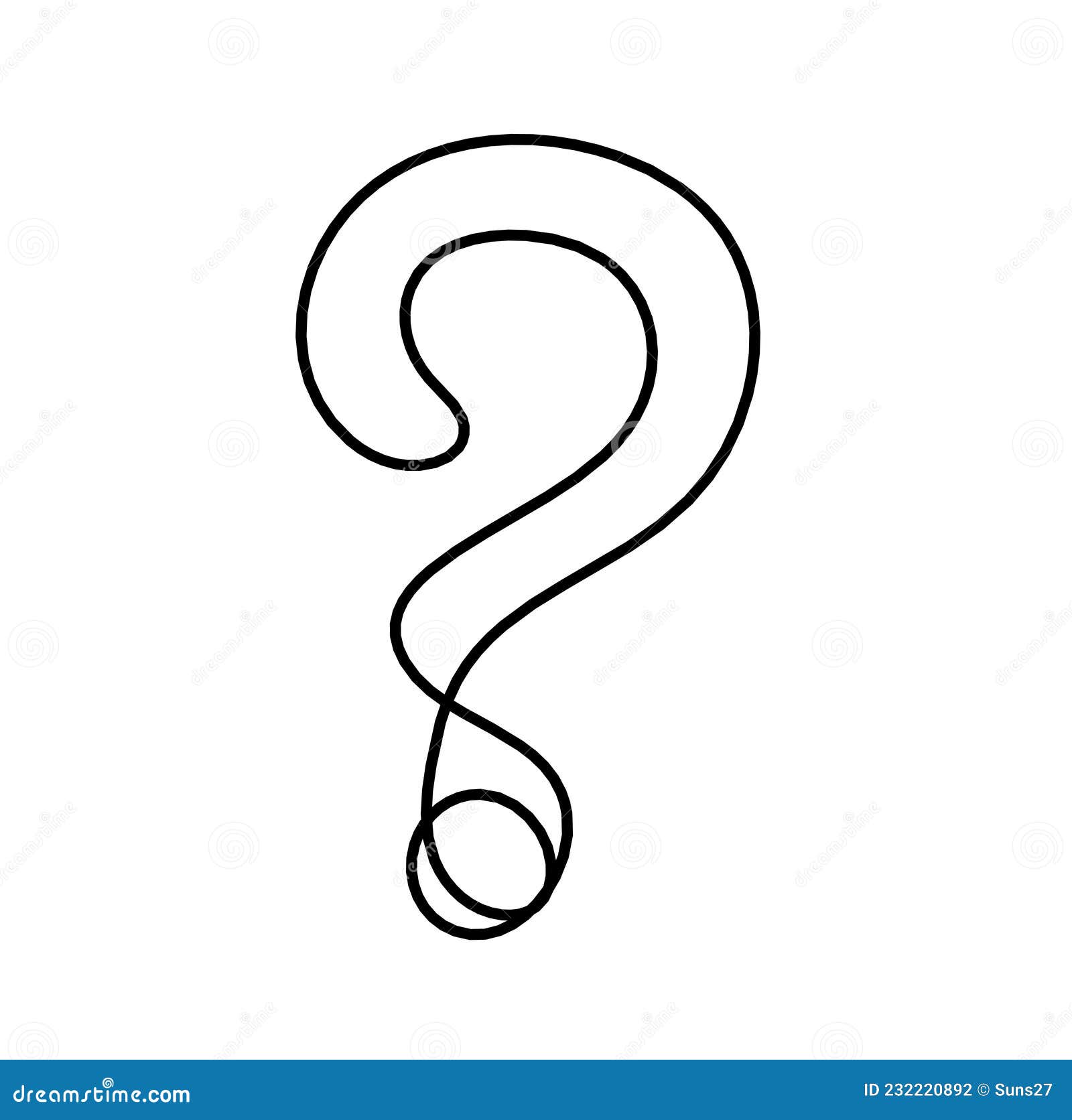 Abstract Question Mark Continuous Lines Drawing Stock Vector ...
