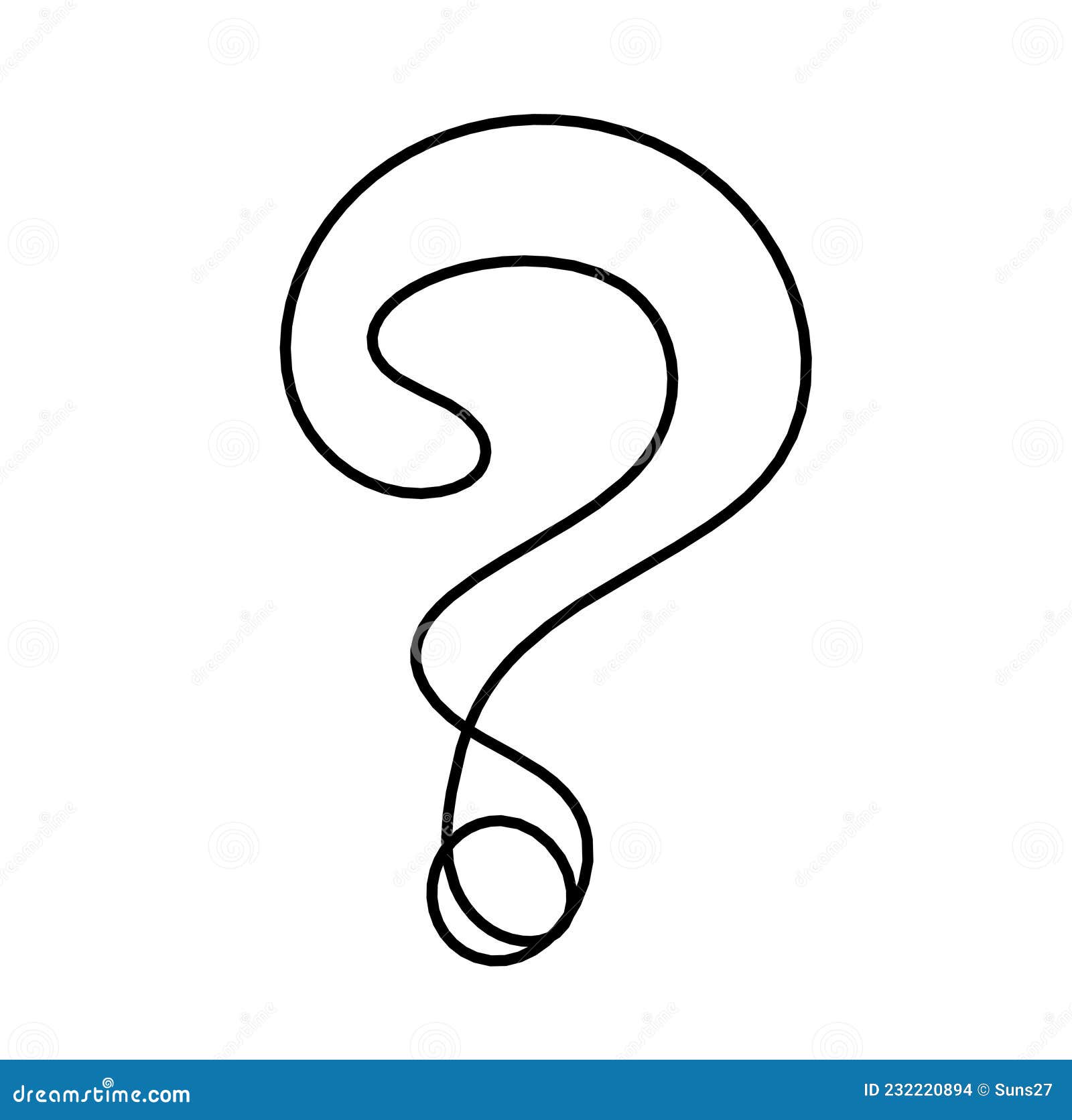 Abstract Question Mark Continuous Lines Drawing Stock Vector ...