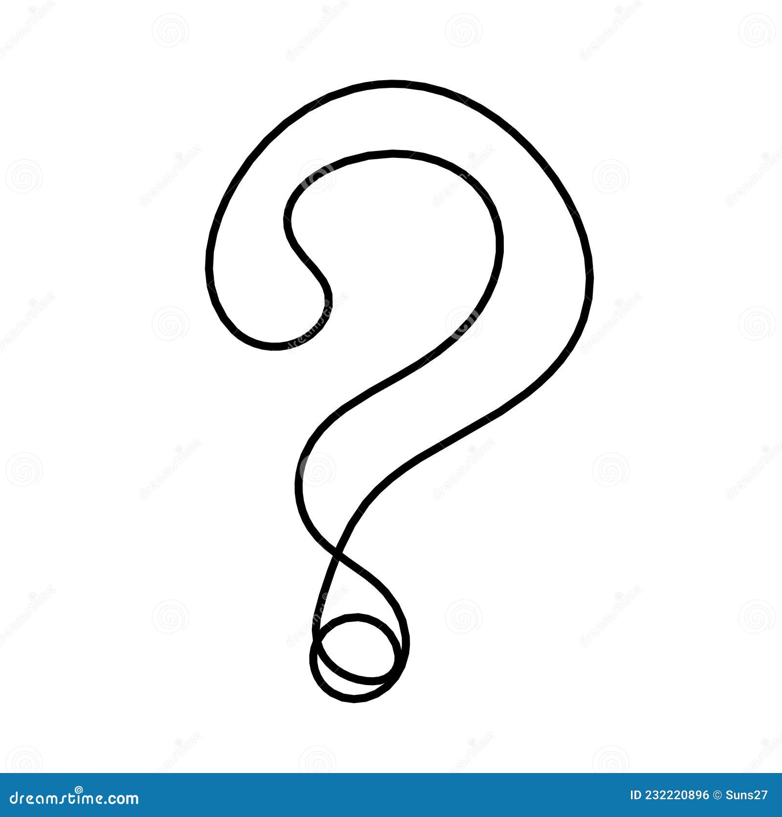 Abstract Question Mark Continuous Lines Drawing Stock Vector ...